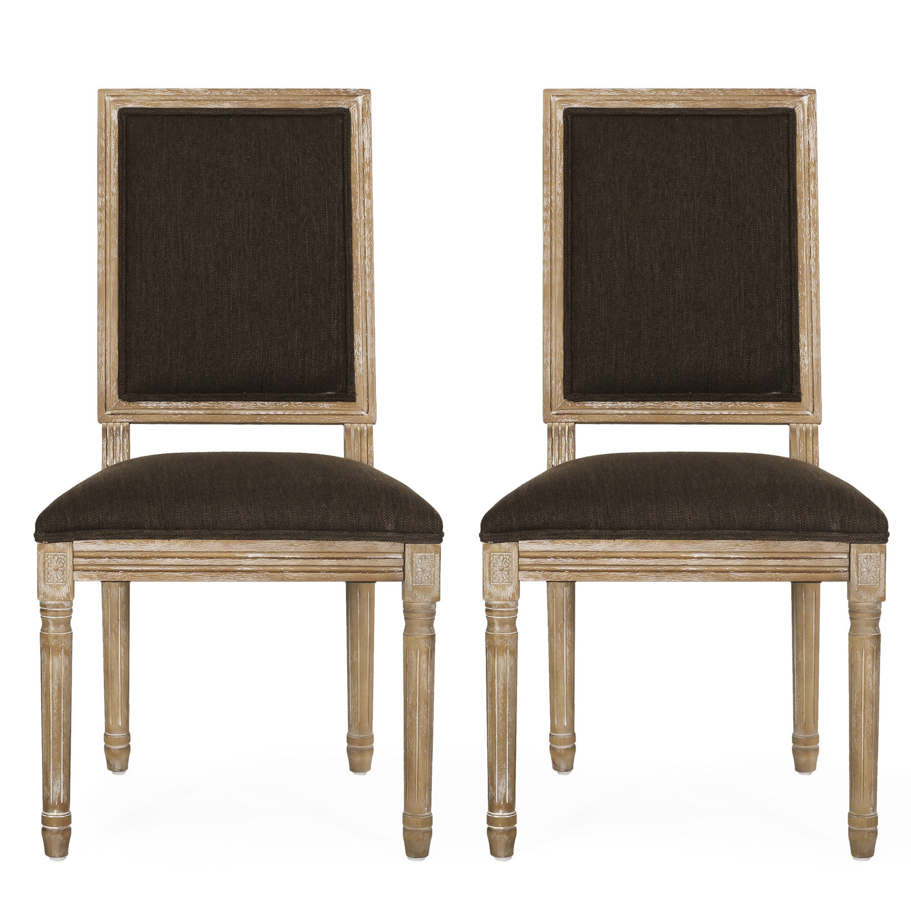 One Allium Way® French Country Dining Chairs ( Of 2) - Brown Fabric ...
