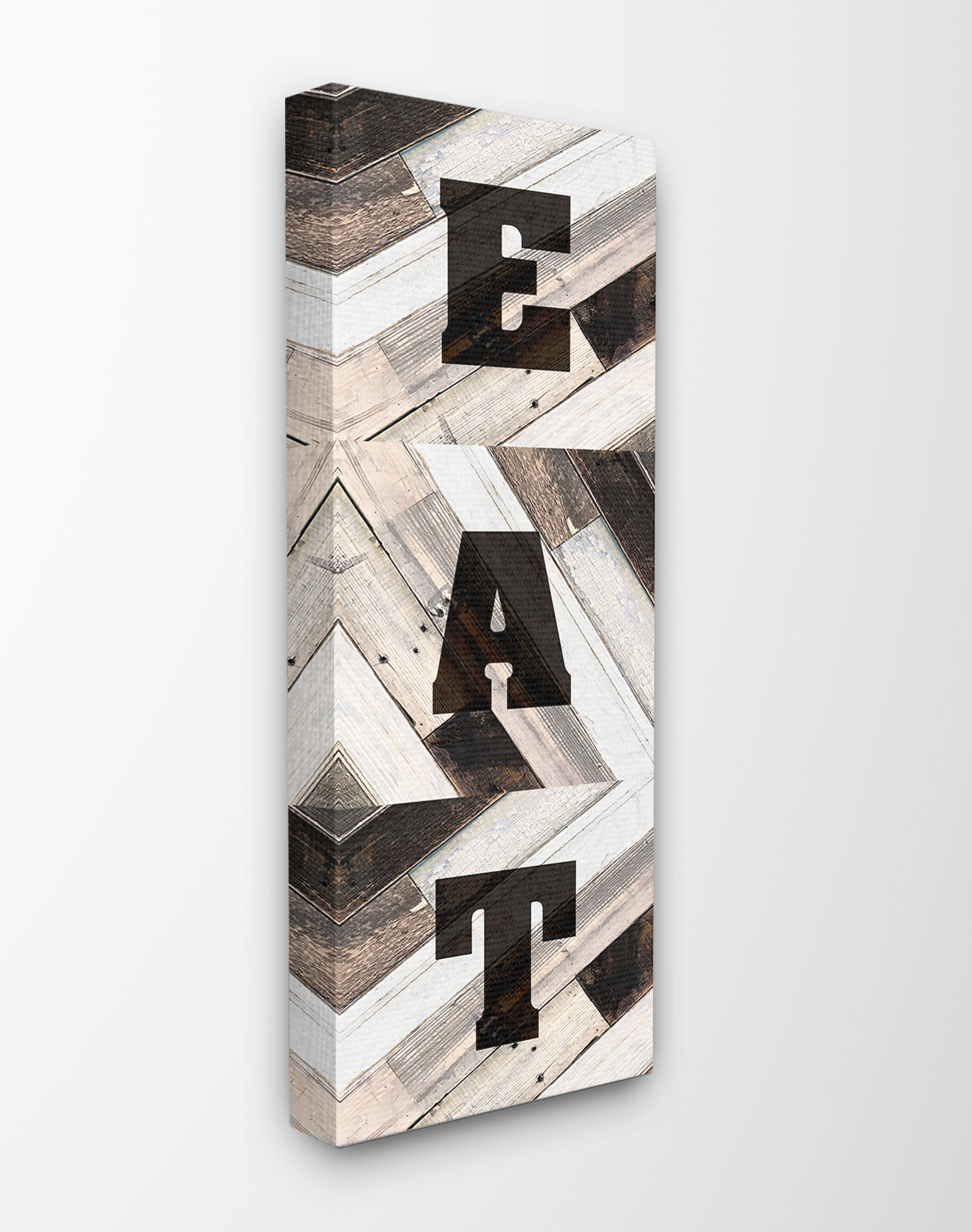Gracie Oaks 'EAT Multicolored Planked Wood Look Sign' by Kimberly Allen ...