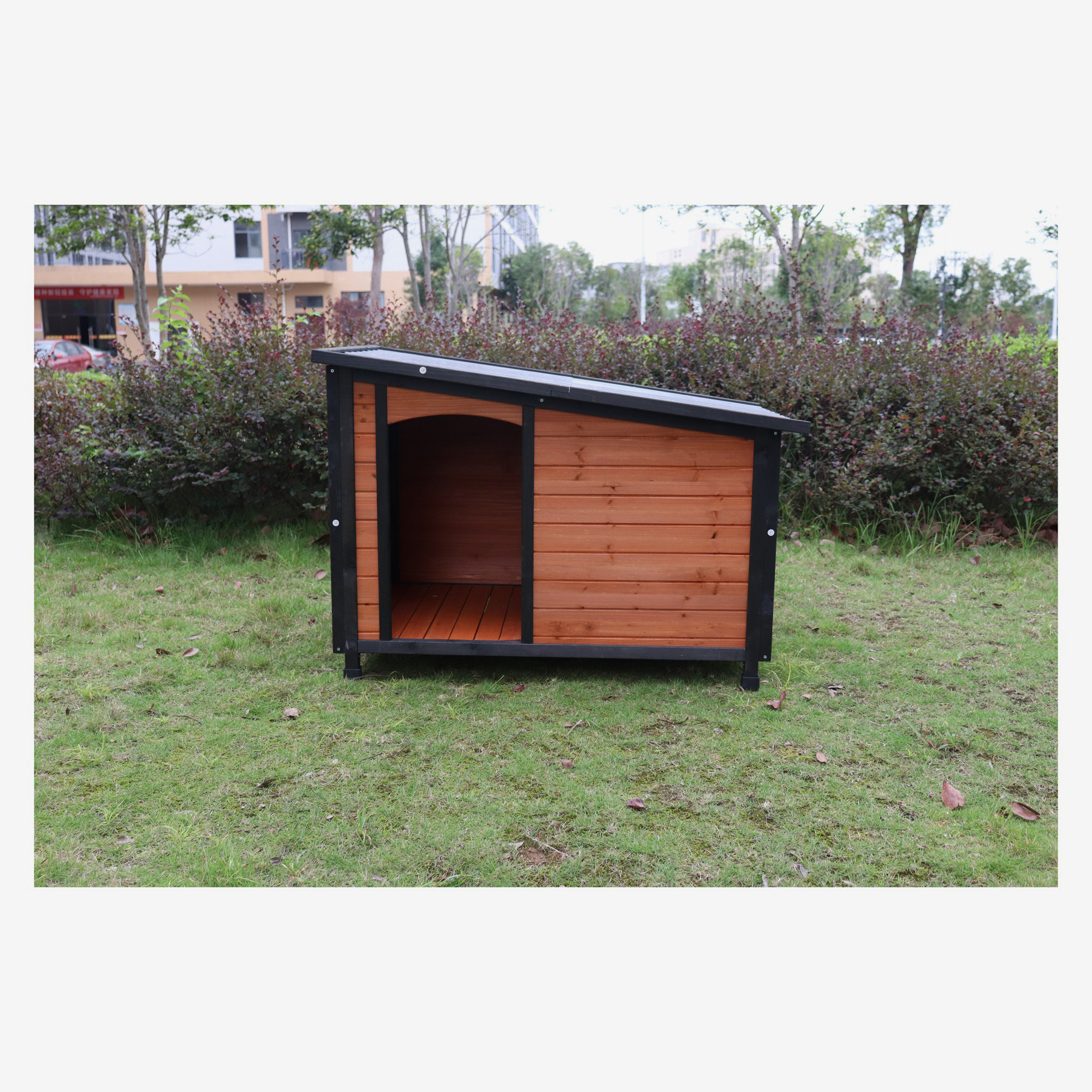 Ophelia & Co. 46"Dog House Outdoor & Indoor Wooden Dog Kennel for ...