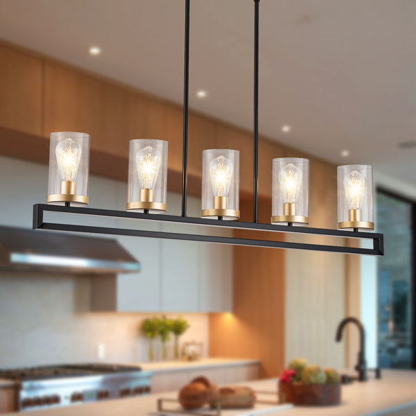 Mercer41 Ledon 5 - Light Kitchen Island Rectangle Chandelier & Reviews ...