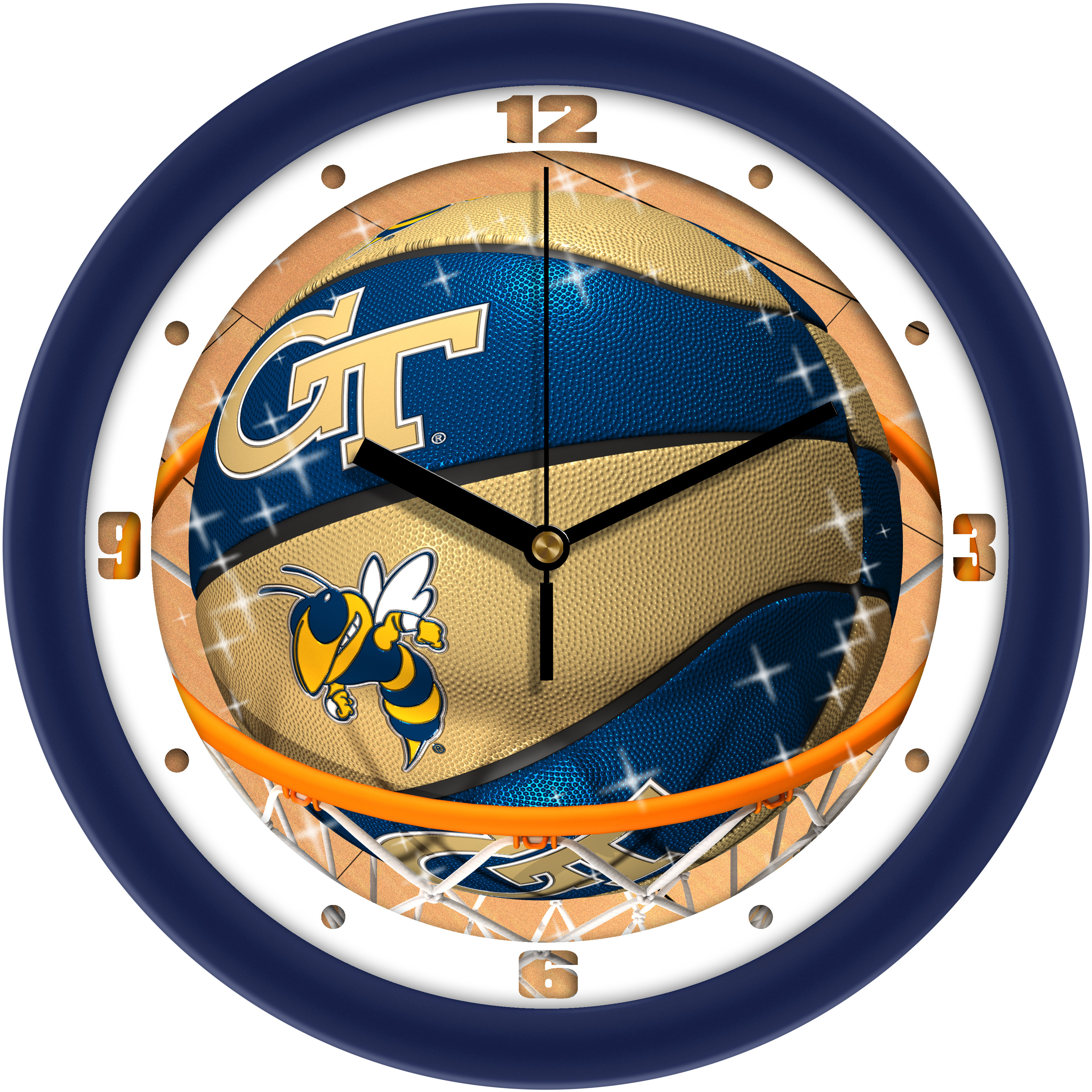 Sun Time Georgia Tech Yellow Jackets Basketball Wall Clock | Wayfair
