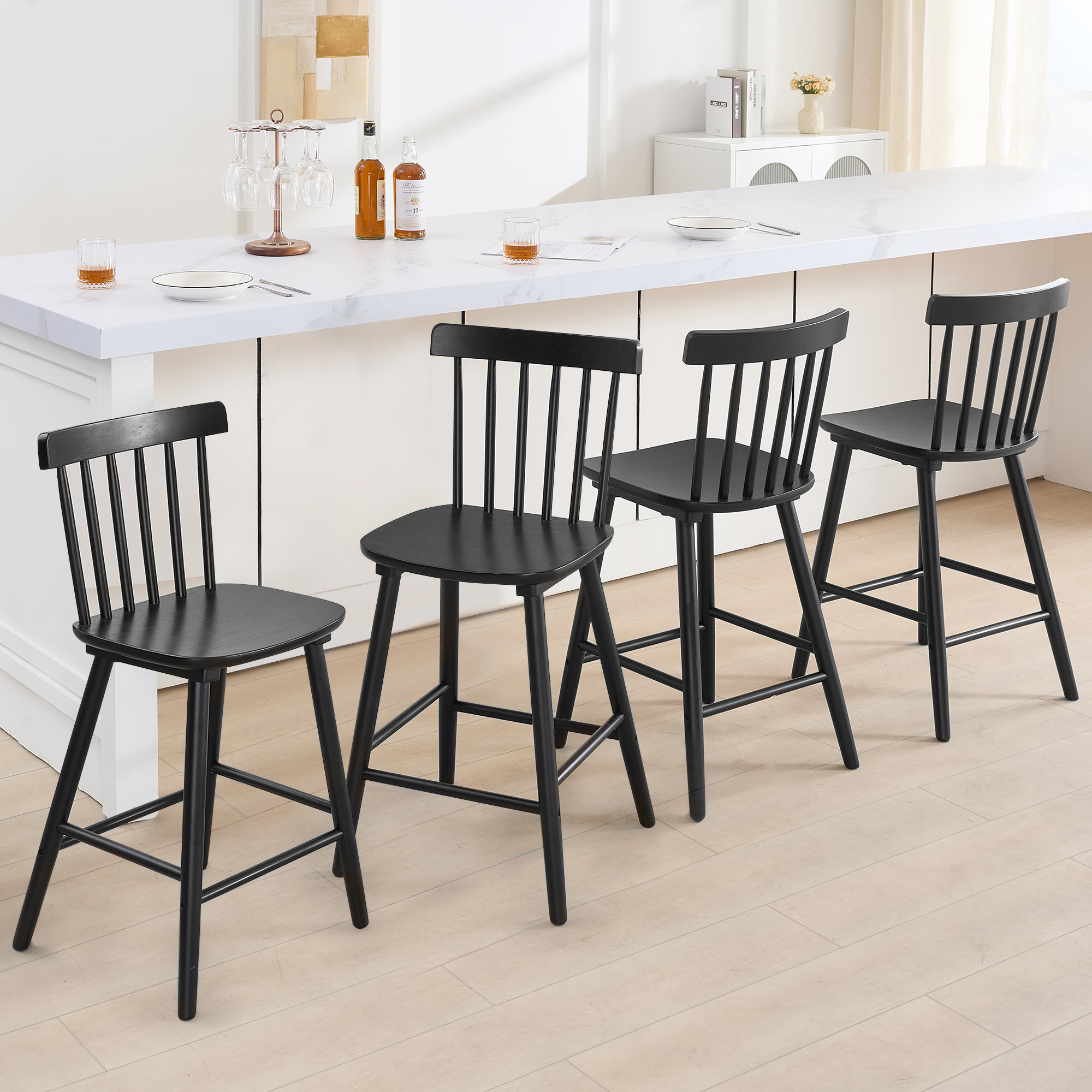 Gracie Oaks Solid Wood Counter Stool Bar Stool | Wayfair
