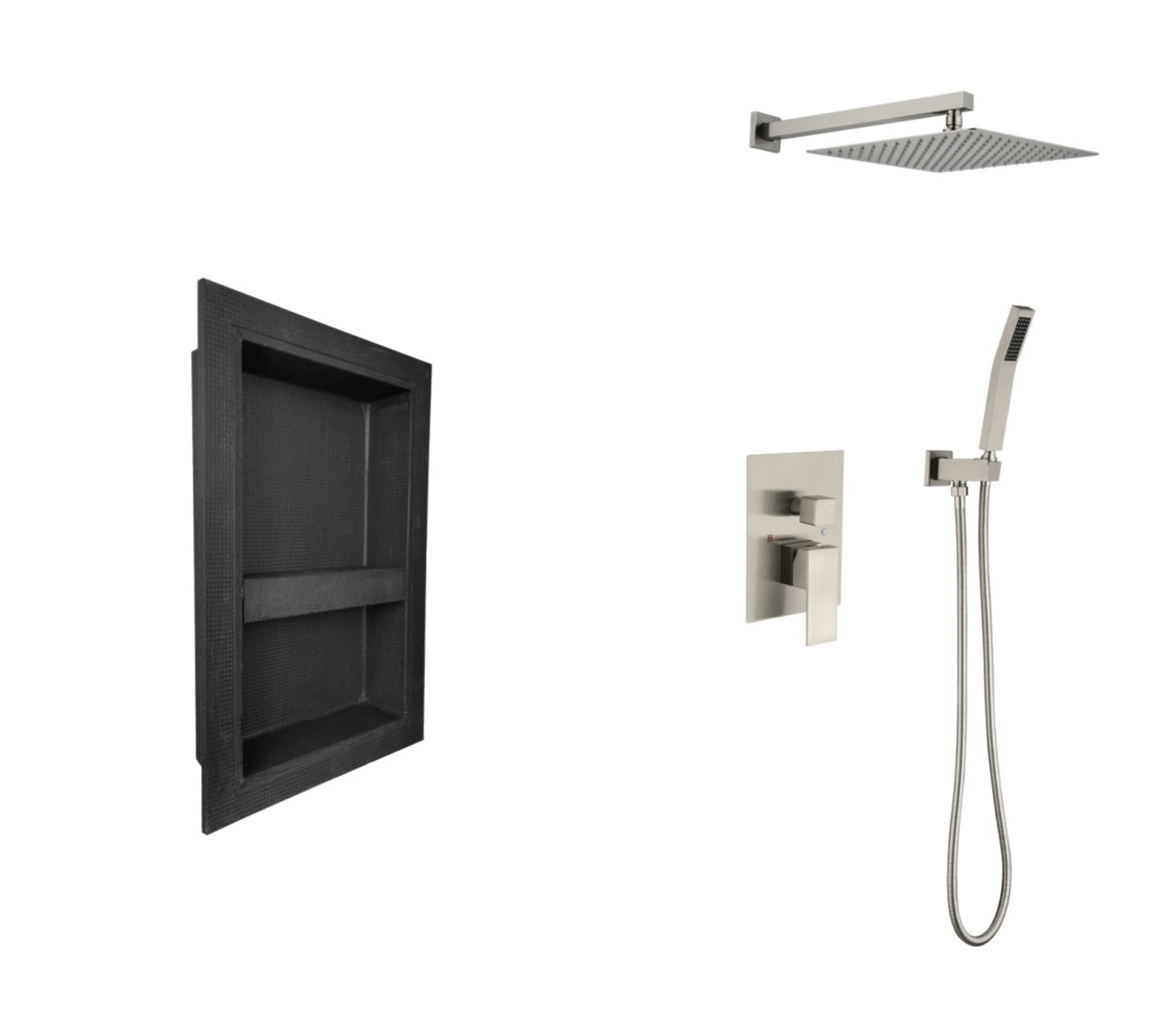 Wenty Shower System With Shower Head, Hand Shower, Hose, Valve Trim ...