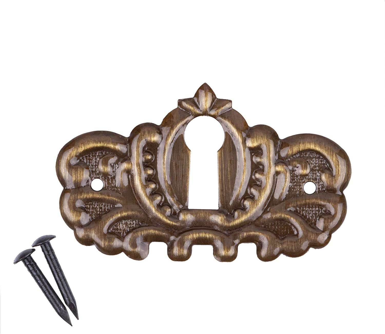 UNIQANTIQ HARDWARE SUPPLY Ornate Antique Brass Decorative Keyhole Cover ...