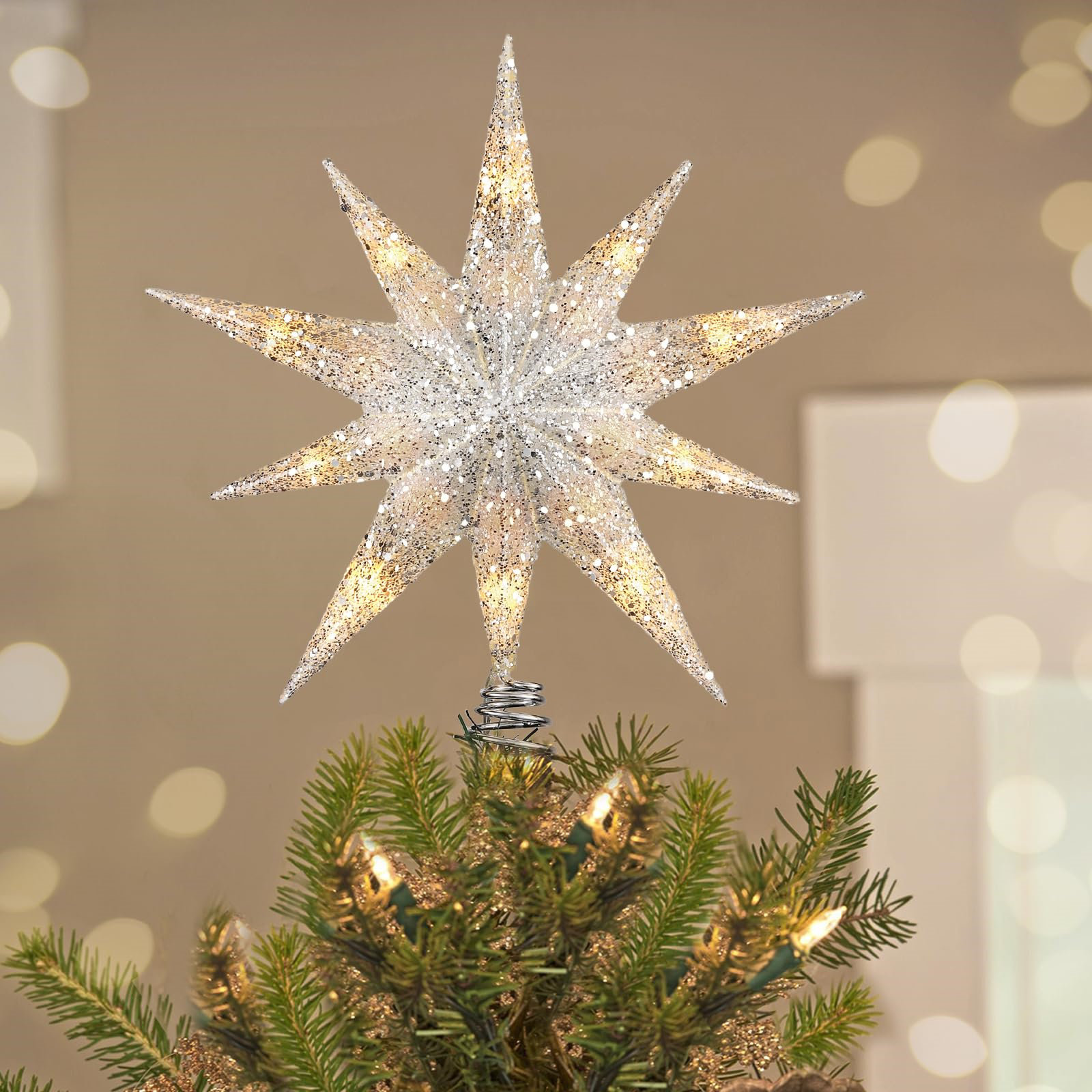 The Holiday Aisle® Lighted Star Christmas Tree Topper - Wayfair Canada