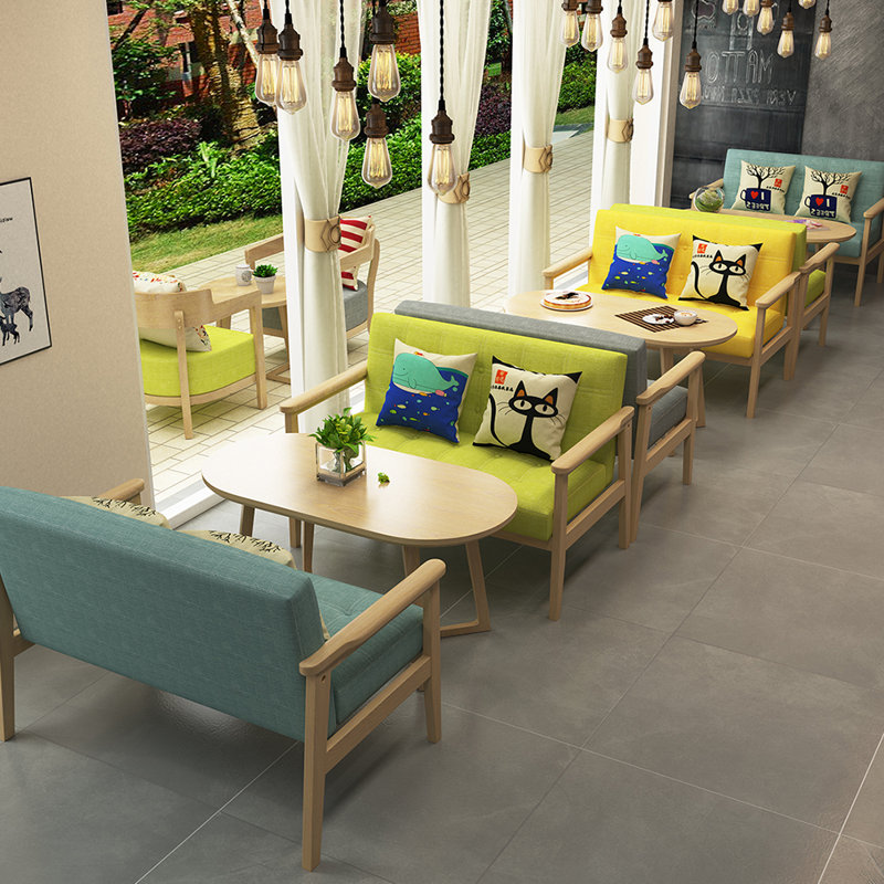 Visual card holder Nordic Simple Cafe Benches Linen Blend Upholstered ...