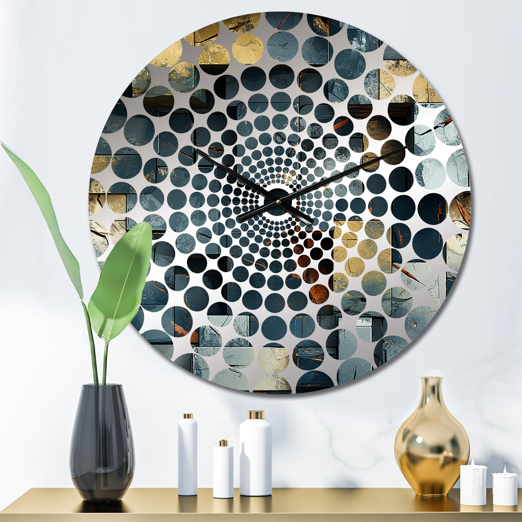 Design Art Industrial Concrete Wall Illusion - Brick Wall Clock | Wayfair