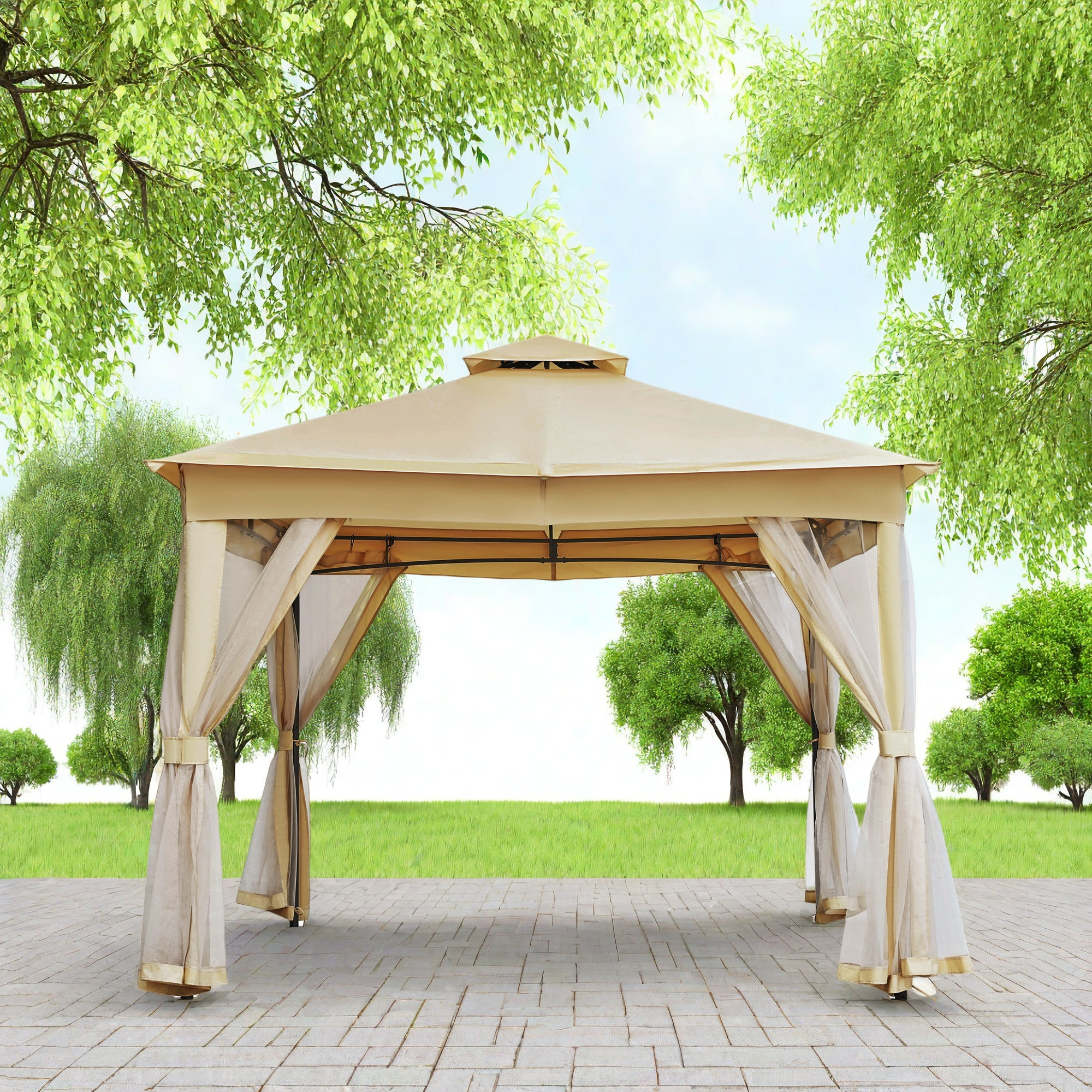 Urbanuniteusa Outdoor Gazebo Tent With Double Roofs With High-grade ...