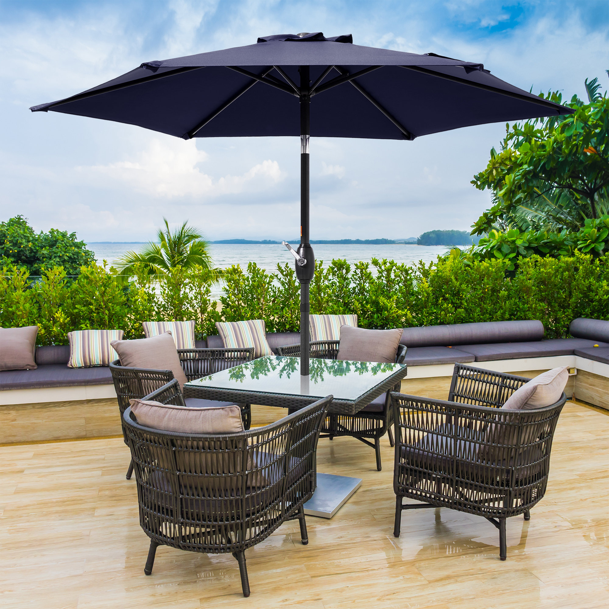 Causeway Bay Parasol de table 90 po pour terrasse et extérieur avec ...