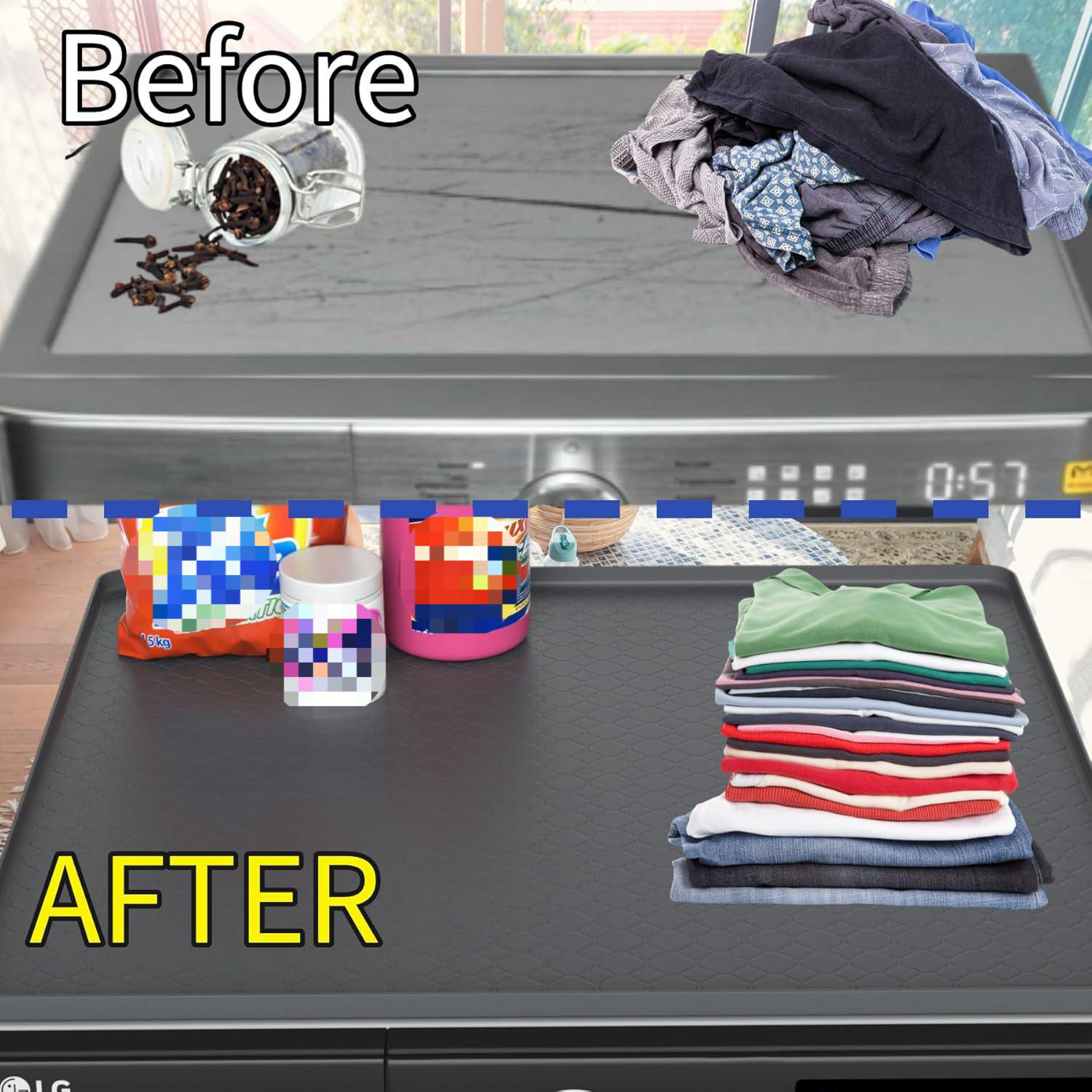 CHUANGWENYI Silicone Protector Mat For Washing Machine Countertop , Non ...