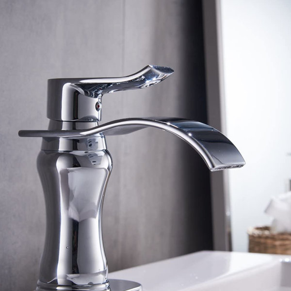 Greenspring Waterfall Single Hole Single-Handle Low-Arc Bathroom Faucet ...