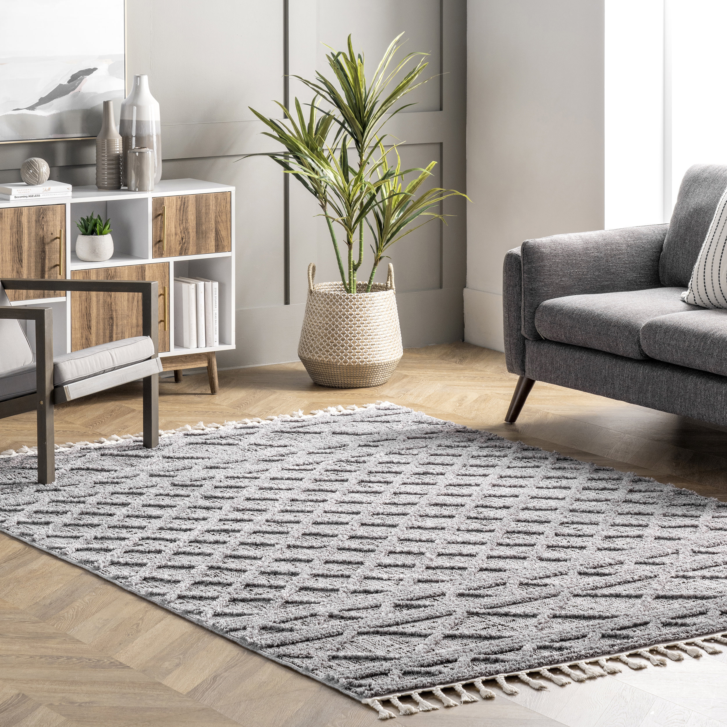 Foundry Select Cantero Geometric Gray Area Rug | Wayfair
