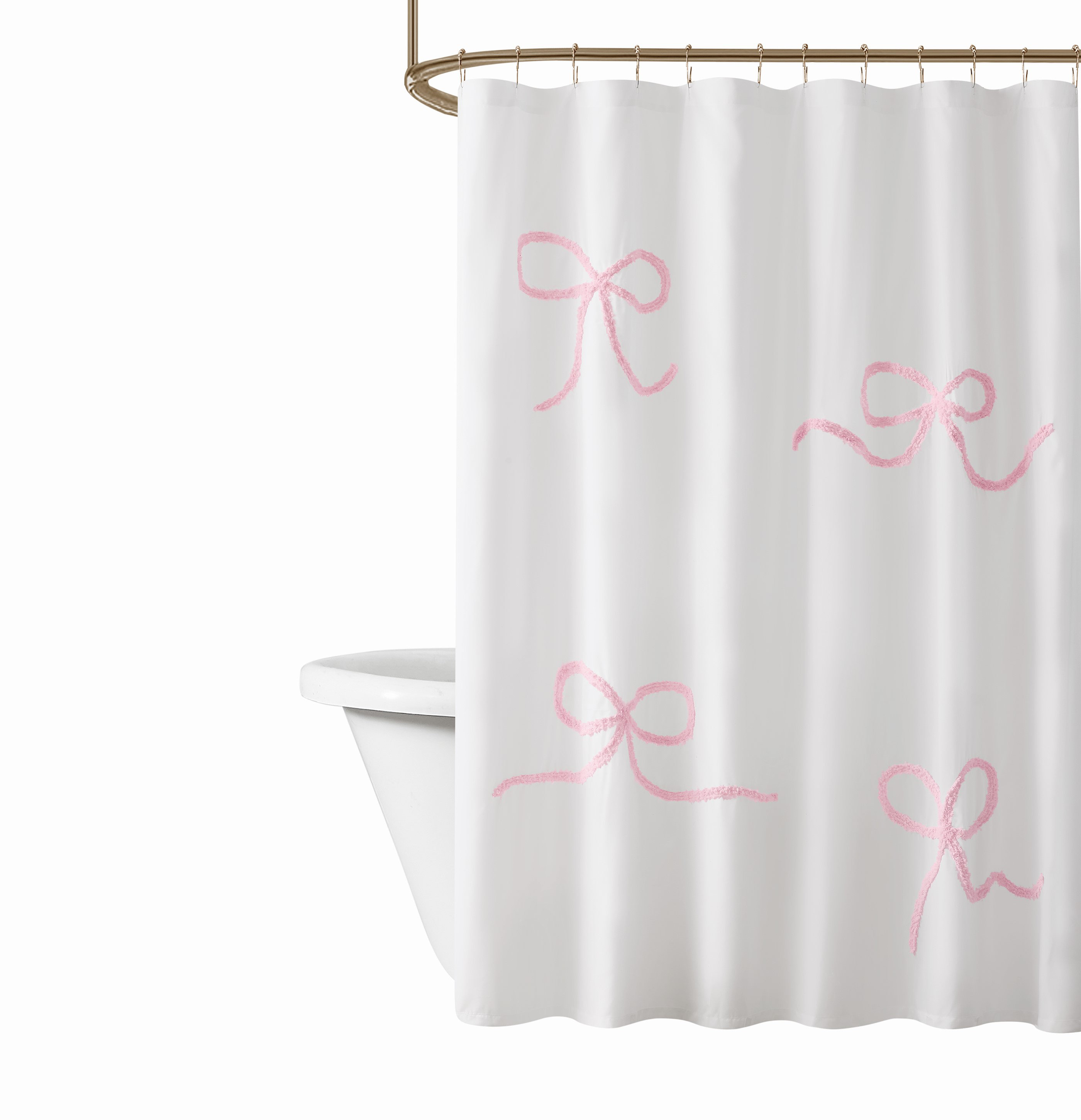 Truly Soft Textured Bow Shower Curtain & Reviews | Wayfair