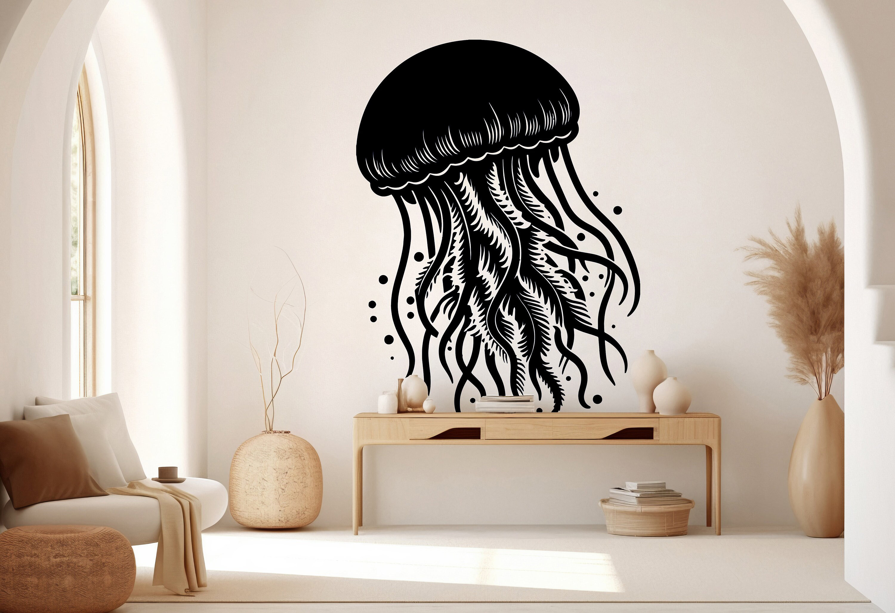 Beachcrest Home™ Jellyfish Wall Decal, Jellyfish Wall Art Modern Wall ...