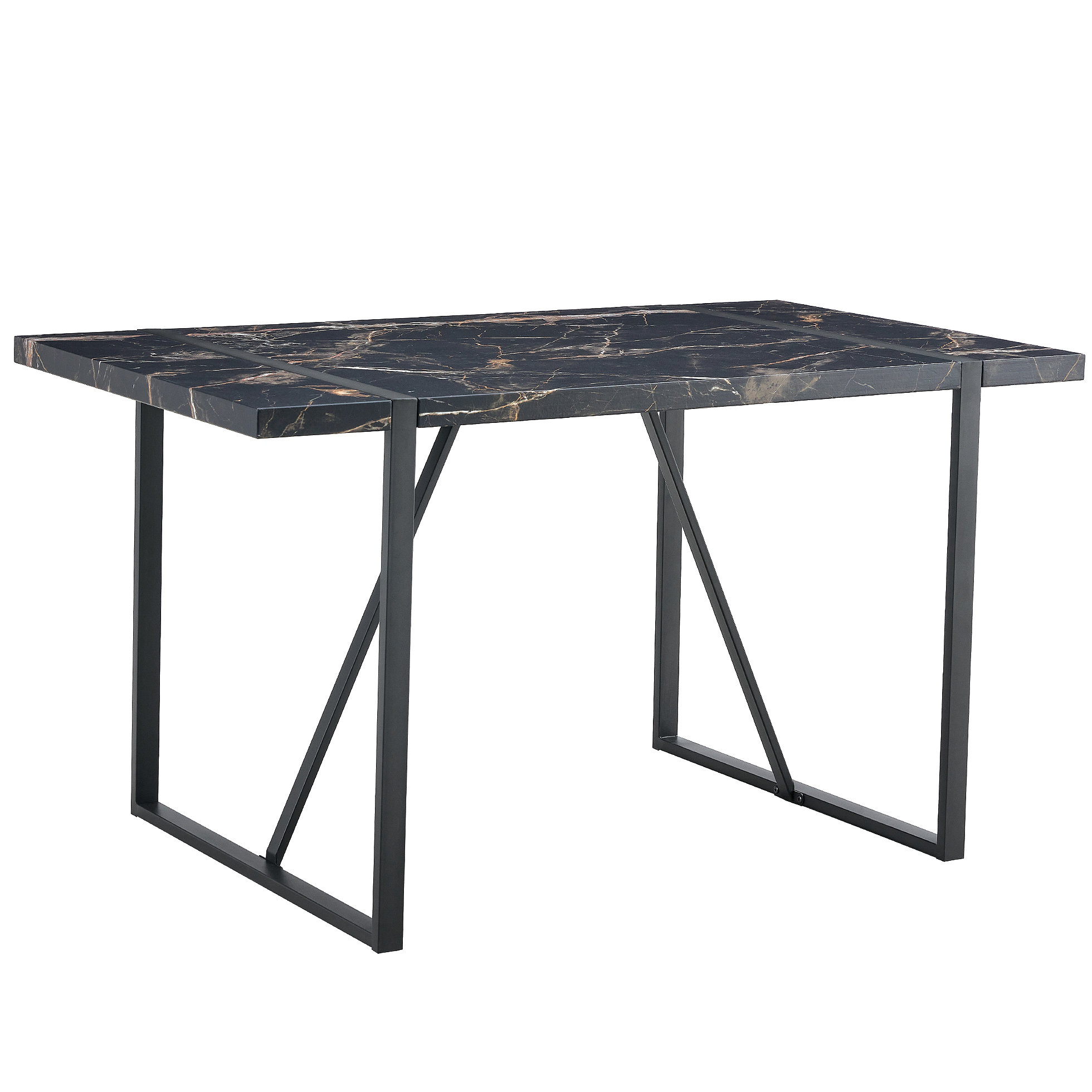 Ebern Designs Industrial Rectangular MDF Dining Table For 4-6 People ...