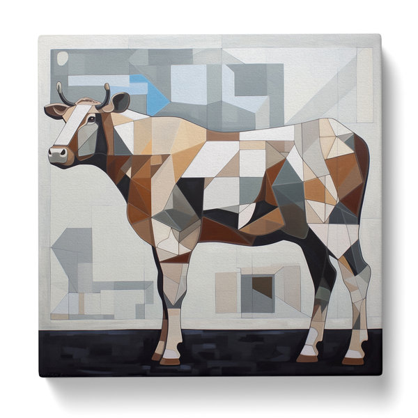 Brambly Cottage Cow Constructivism No.1 - Wrapped Canvas | Wayfair.co.uk