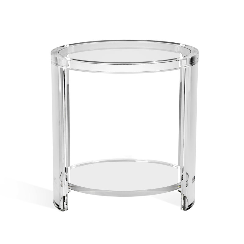 Interlude Marcel Glass Top End Table with Storage | Wayfair