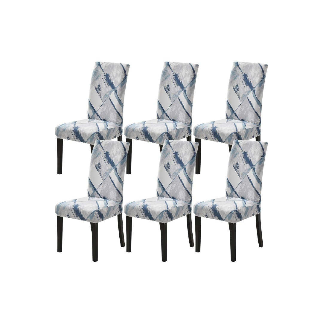 George Oliver 6 Pcs Stretch Modern Dining Chair Covers Washable (Blue ...