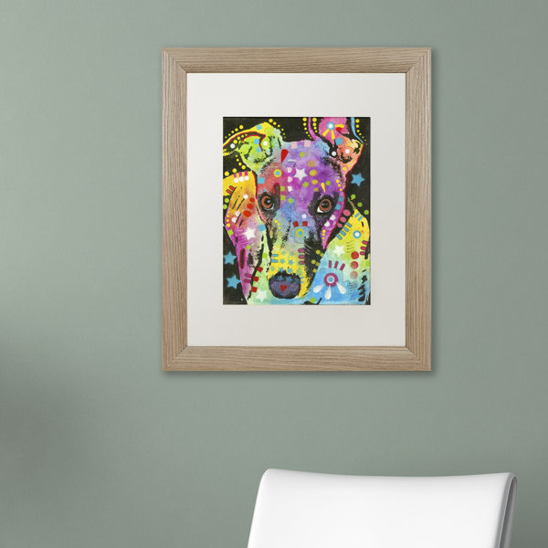 Trademark Art " Curious Greyhound " by Dean Russo | Wayfair
