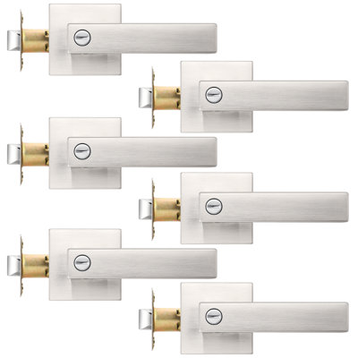 Probrico Privacy Door Lever with Square Rosette Heavy Duty Solid Levers ...