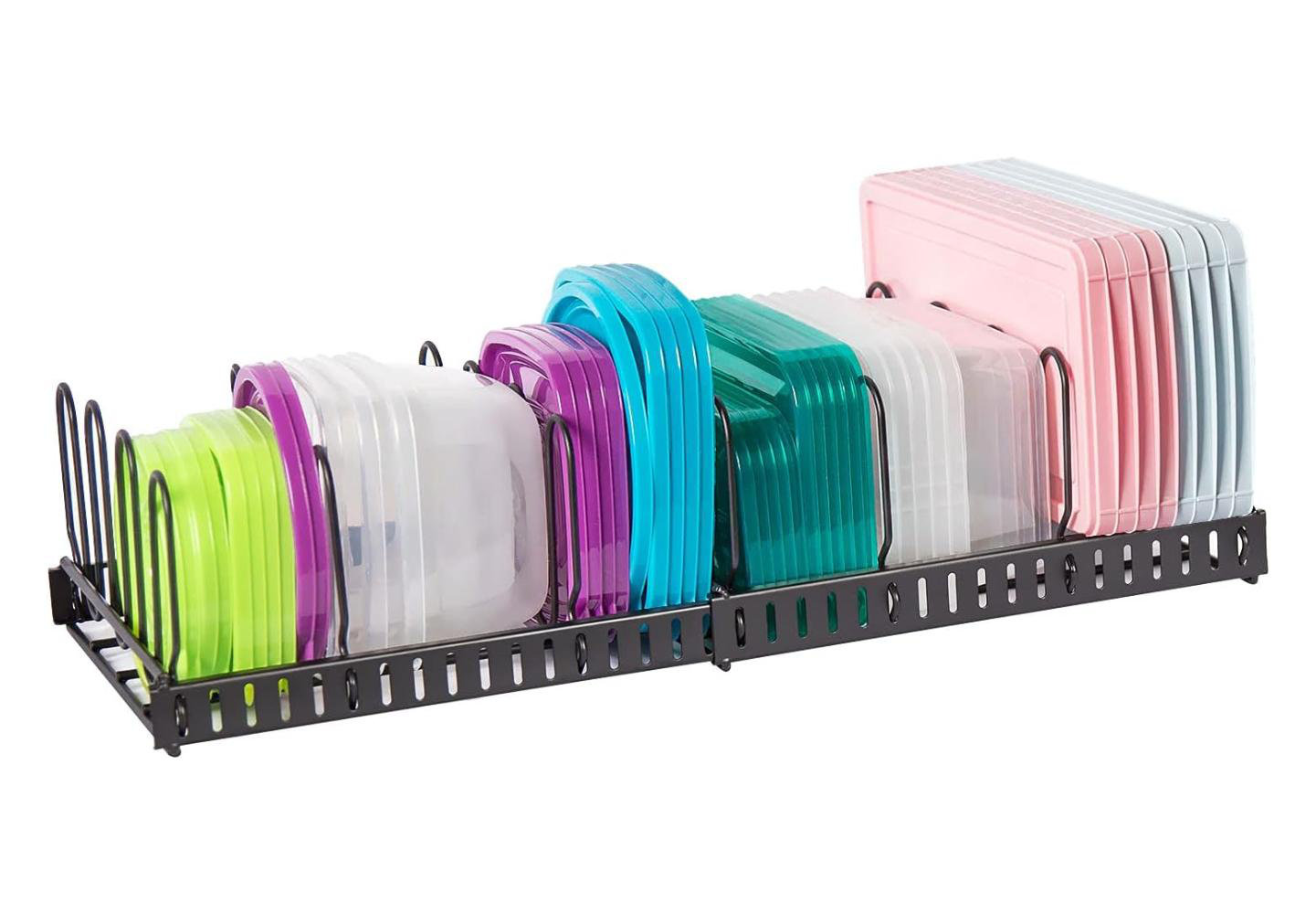Rebrilliant Expandable Food Container Lid Organizer,Large Capacity ...