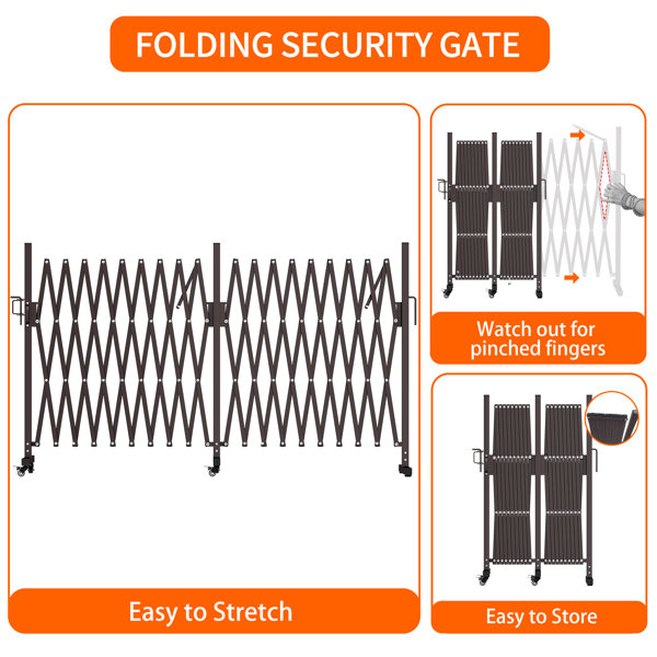 linor Aluminum Expandable Garden Fence, 16 Feet Portable Barricade Gate ...