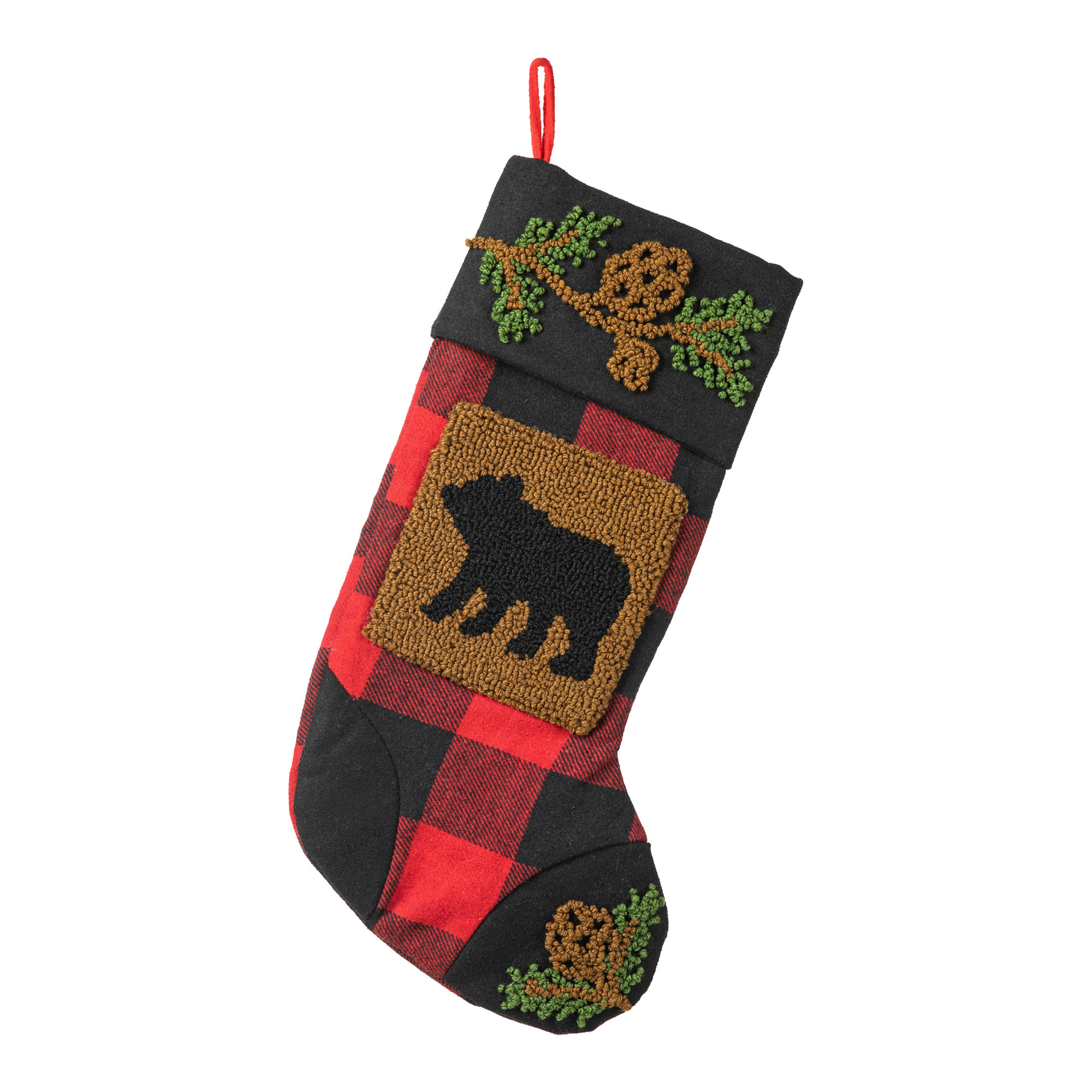 Glitzhome Rug Hooked Bear Stocking & Reviews | Wayfair