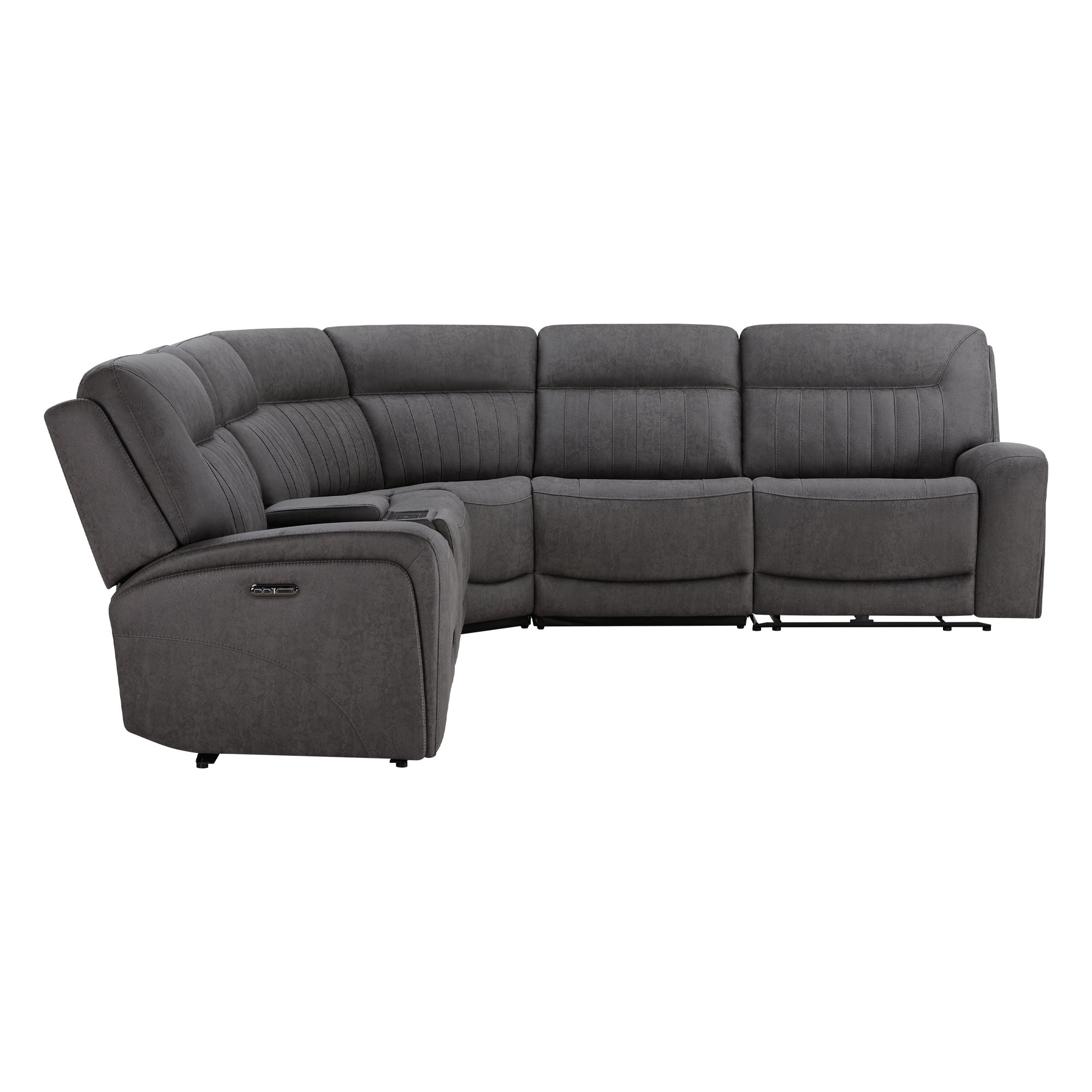Wrought Studio™ Upholstered Power Reclining Modular Sectional | Wayfair