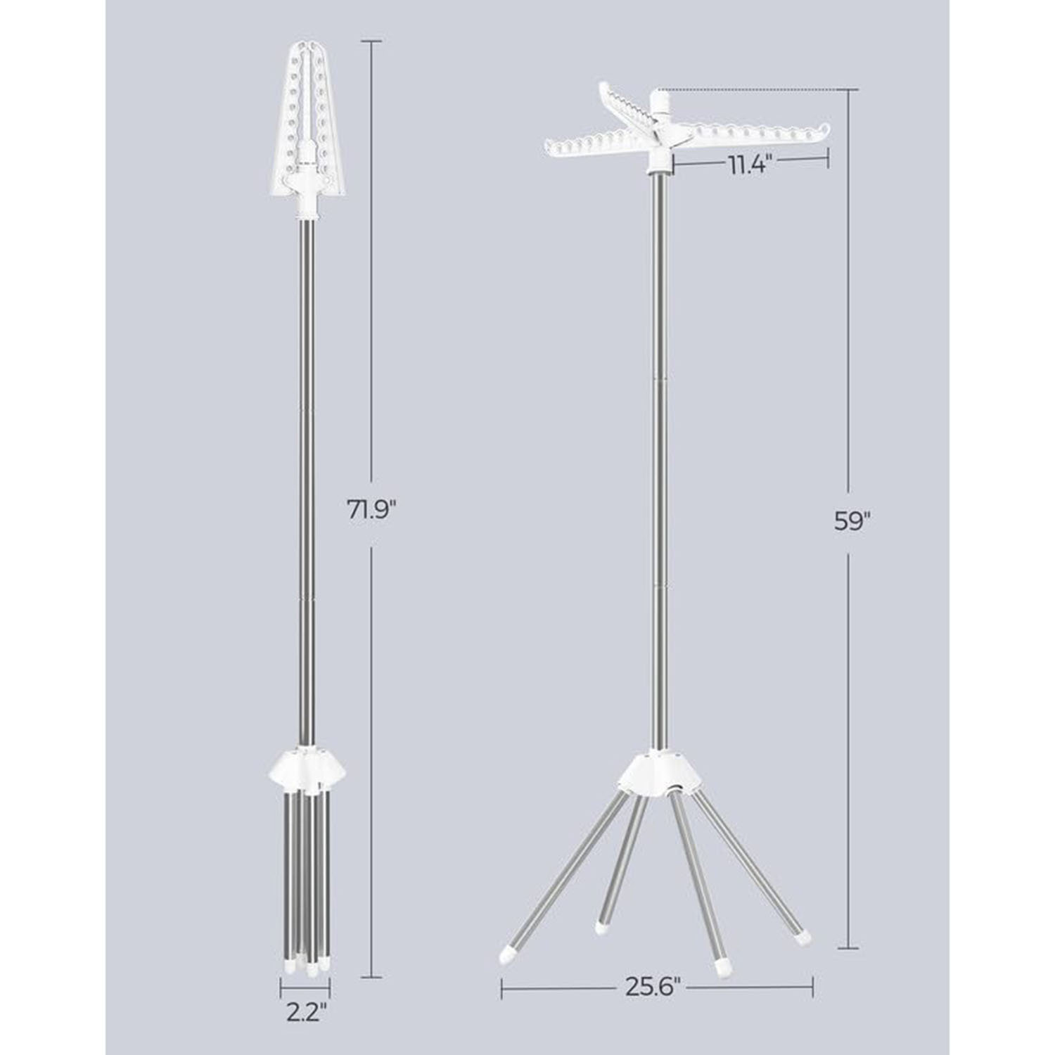 Rebrilliant Clothes Drying Rack, 59-Inch Folding Laundry Drying Rack ...