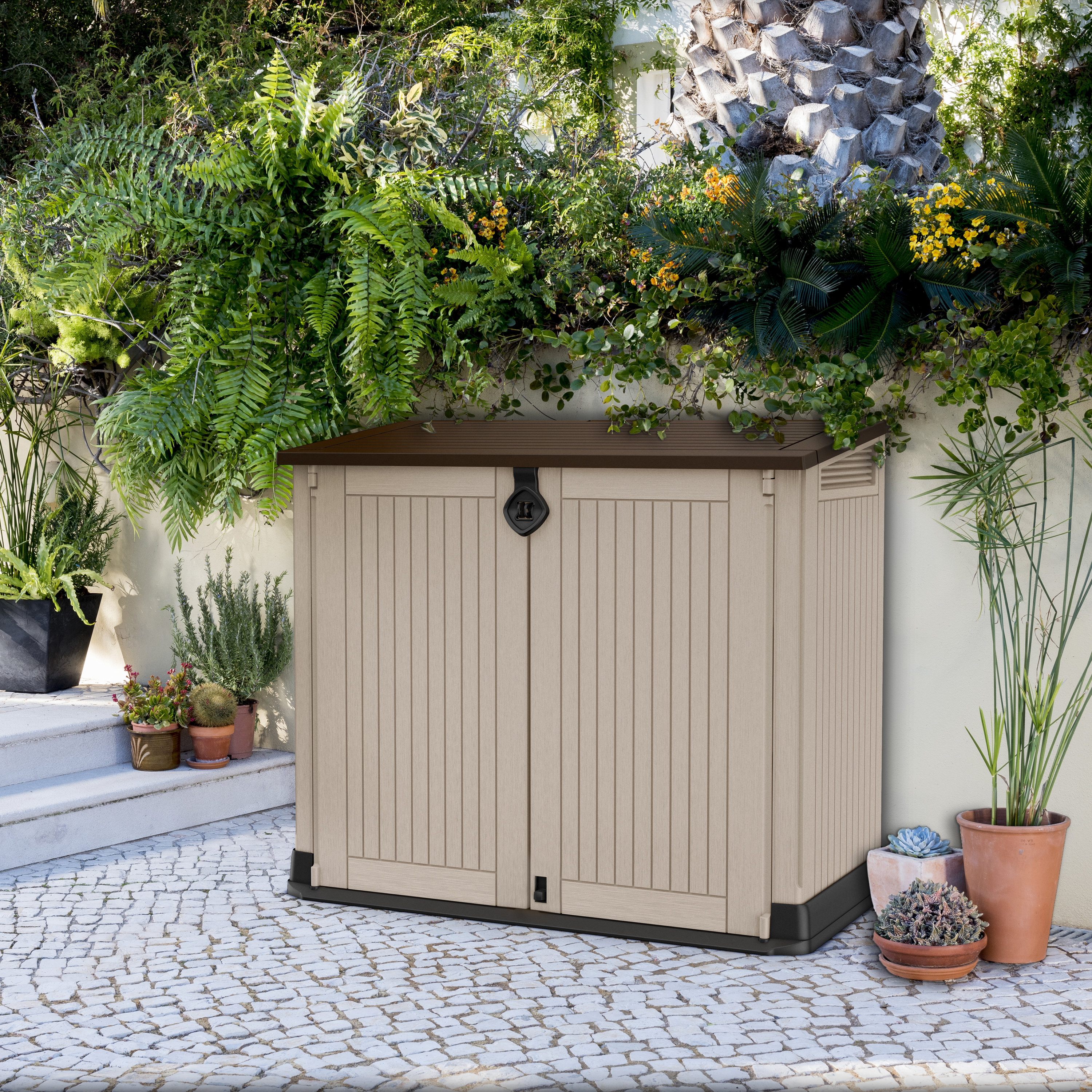 Keter Store It Out Midi 880L Garden Storage Box -Beige/Brown & Reviews ...