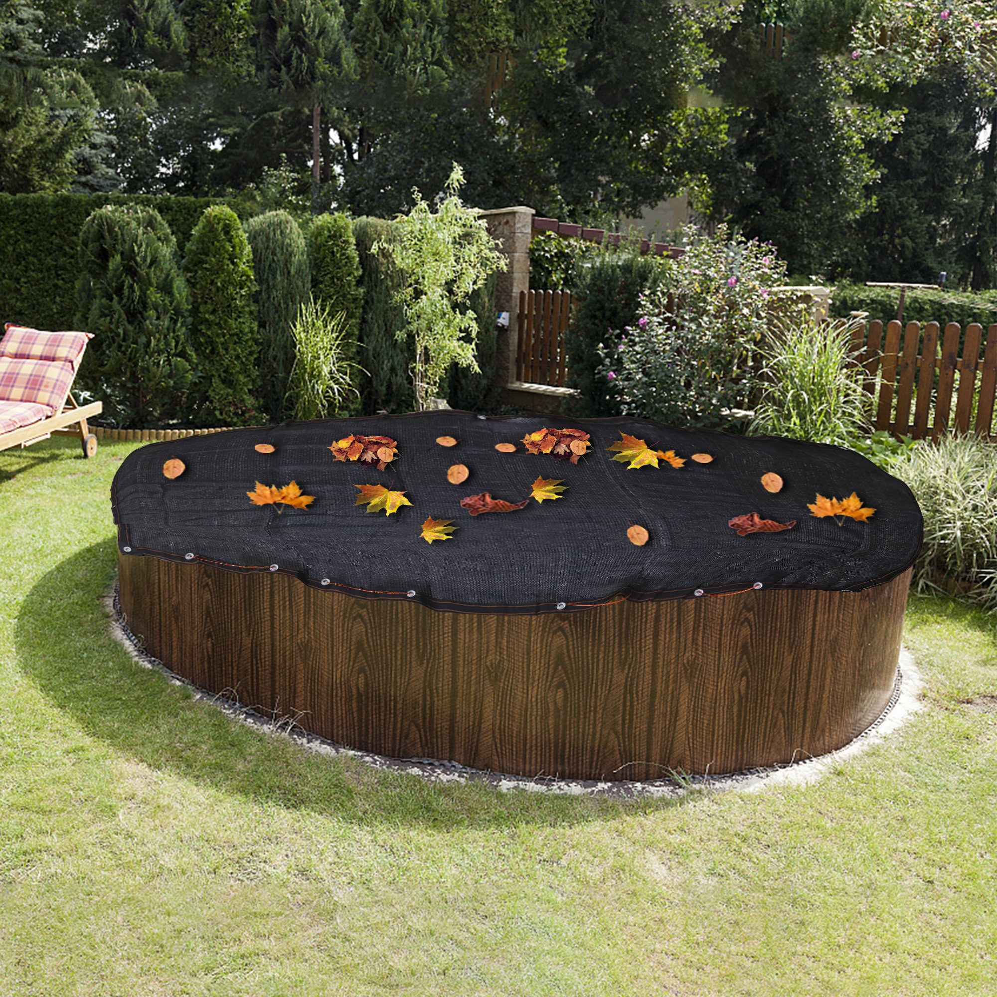 LUBMIA Round Pool Cover For Above Ground Pools, Swimming Pool Cover ...
