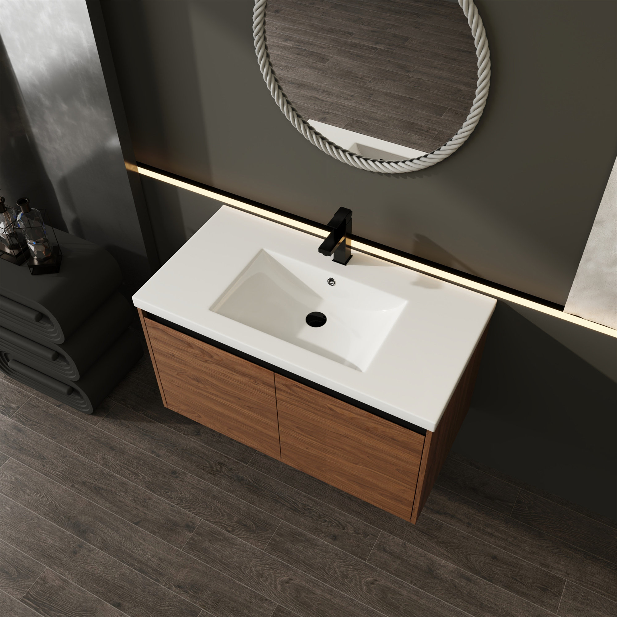 Ebern Designs Taonga 35.4 Single Bathroom Vanity with Top | Wayfair