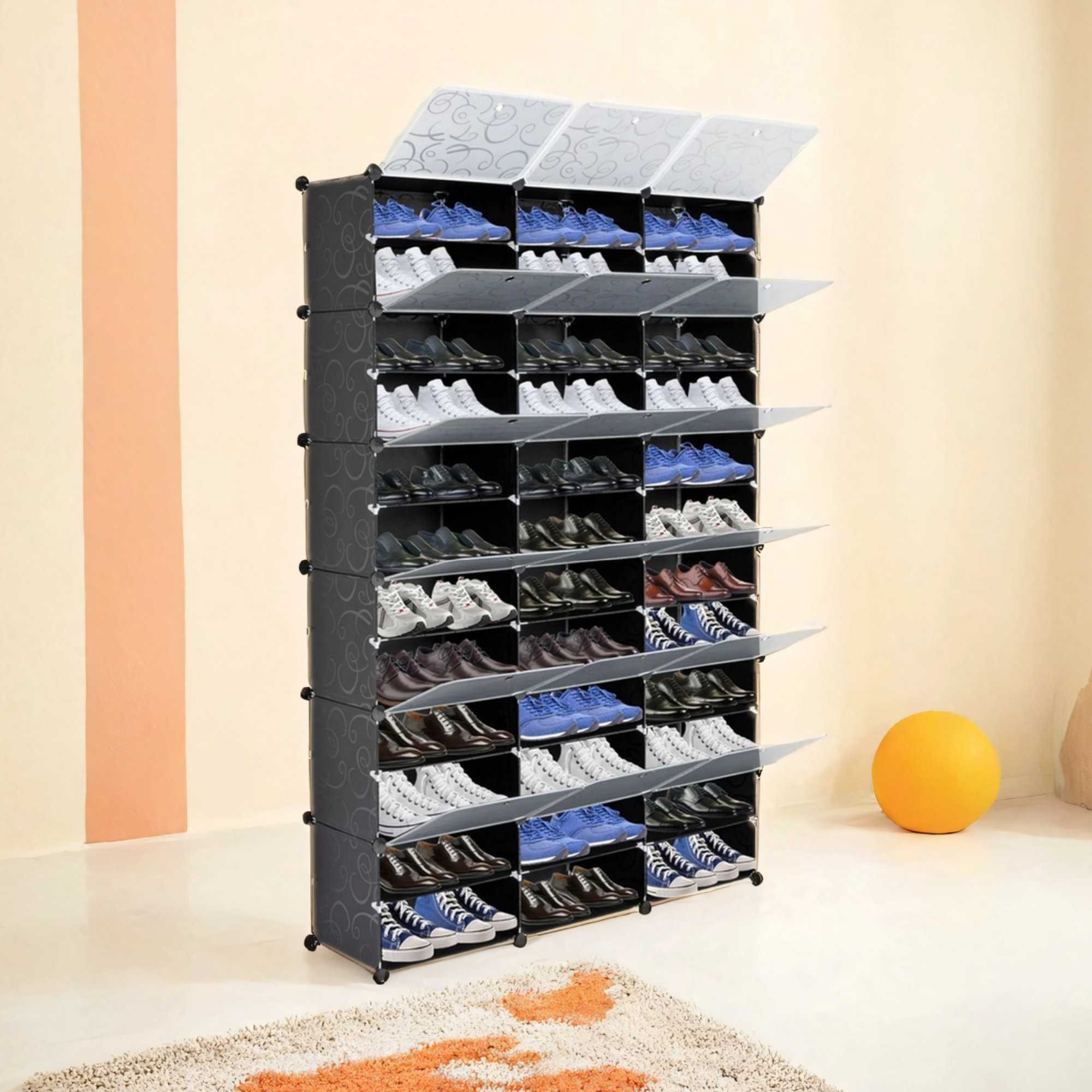 Rebrilliant 12-tier Portable 72-pair Shoe Rack Storage Rack 36 ...
