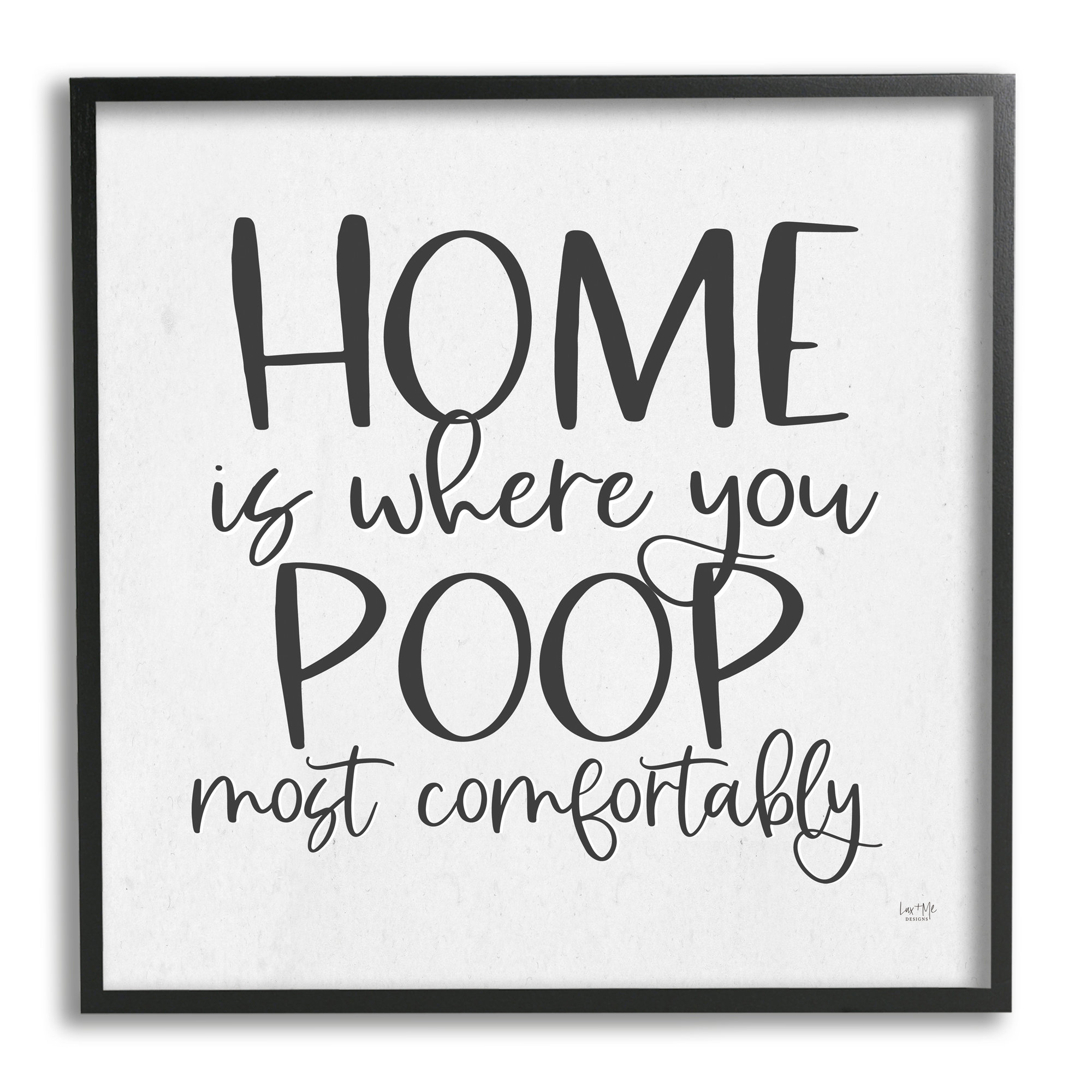Stupell Industries Poop Most Comfortably Funny Bathroom Framed Giclee ...