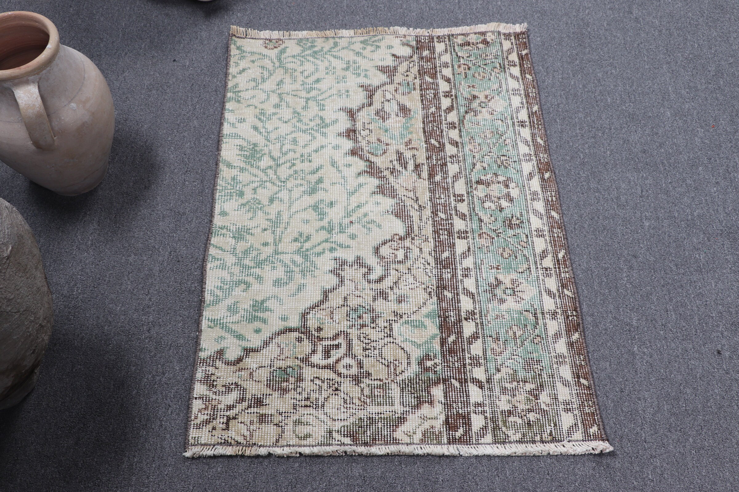 Bungalow Rose Handmade Turkish Door Mat In Soft Beige And Green Tones ...