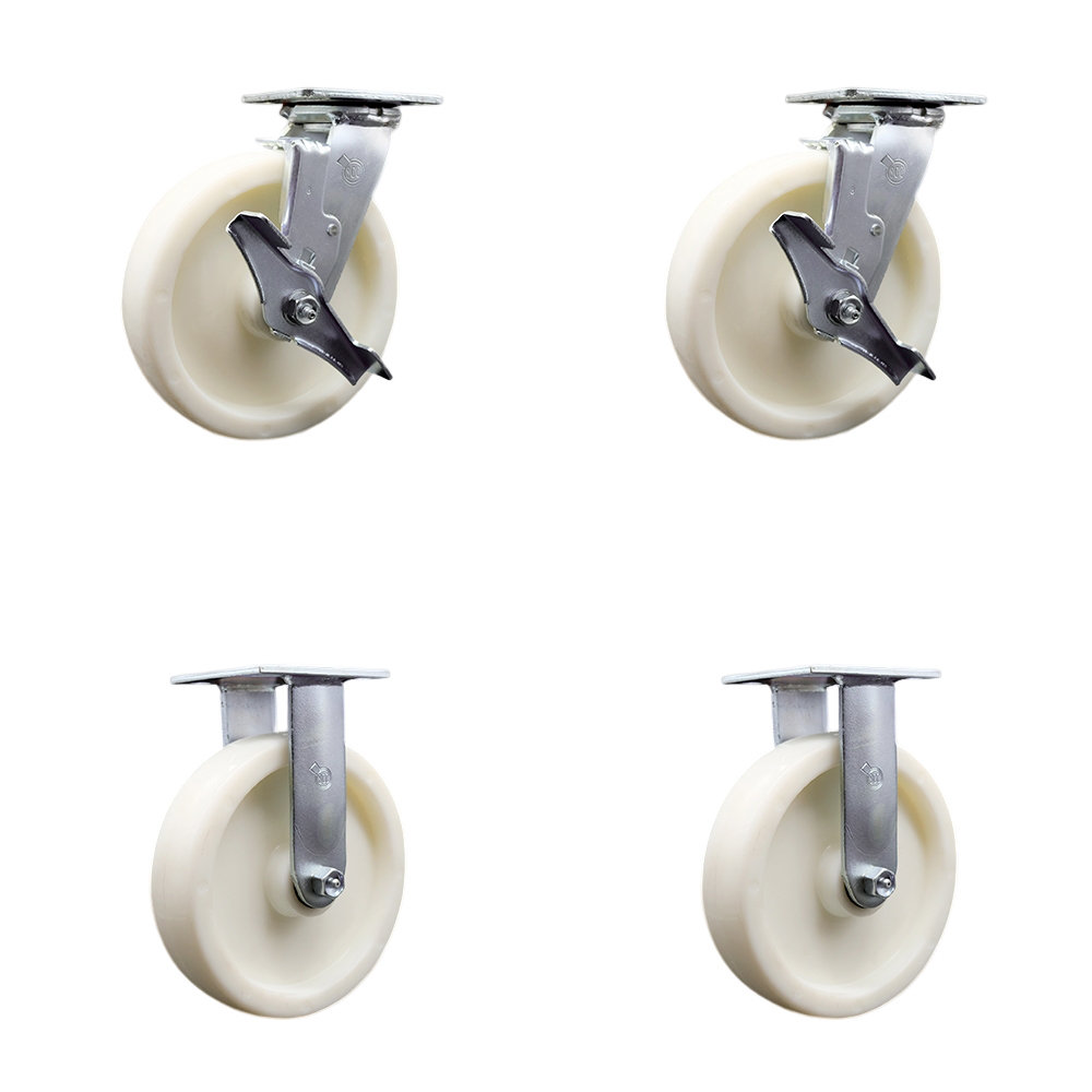 Service Caster 4 Piece Steel Nylon Caster Set | Wayfair