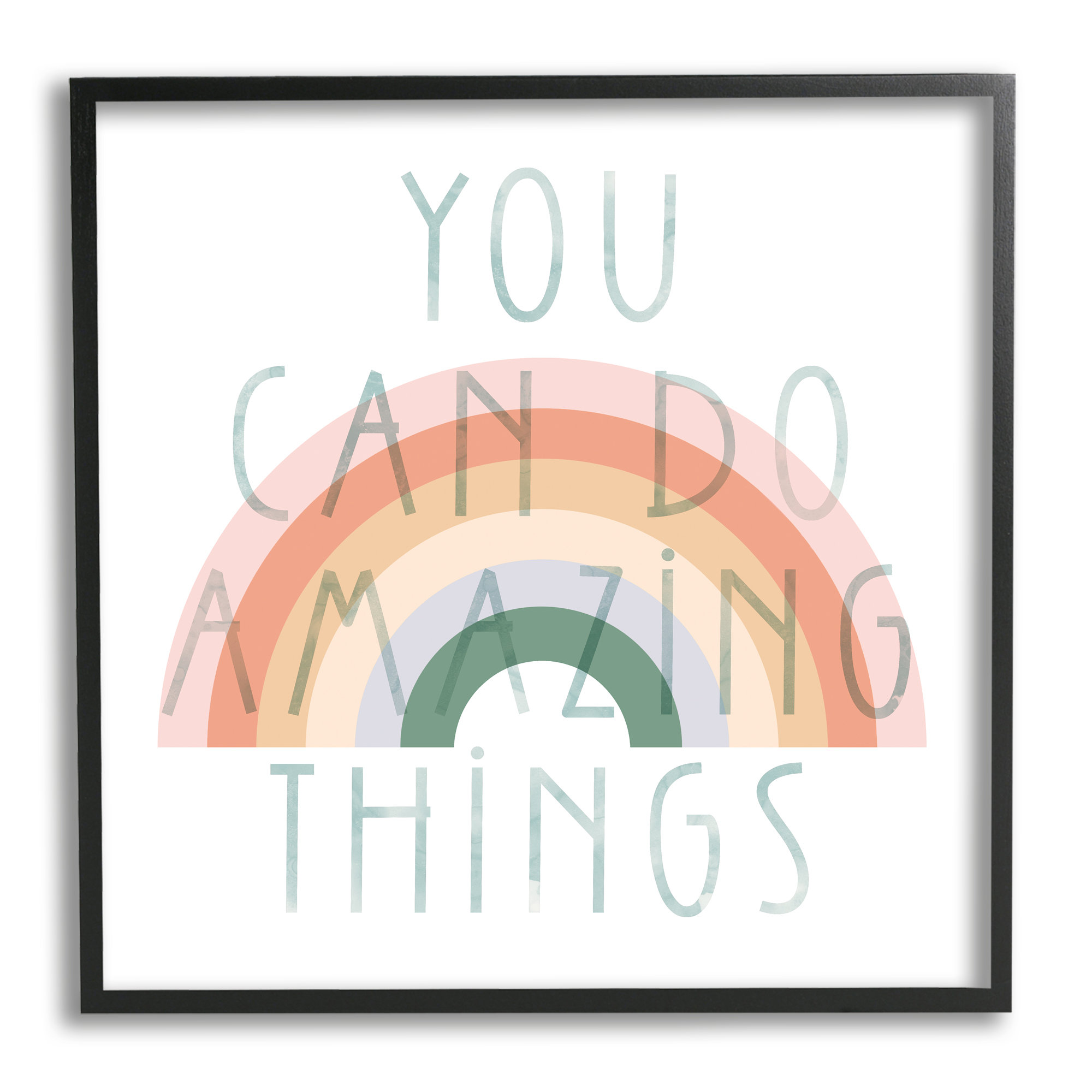 Stupell Industries Motivational Pastel Rainbow Giclee Texturized Wall ...