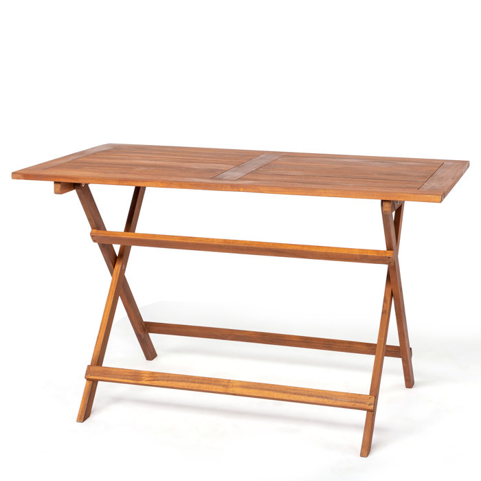 Gracie Oaks Patio Acacia Wood Folding Dining Table | Wayfair