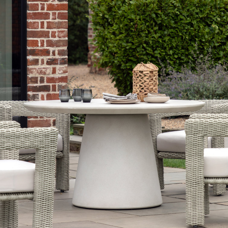Ivy Bronx Circular Hvar Concrete Outdoor Table | Wayfair.co.uk