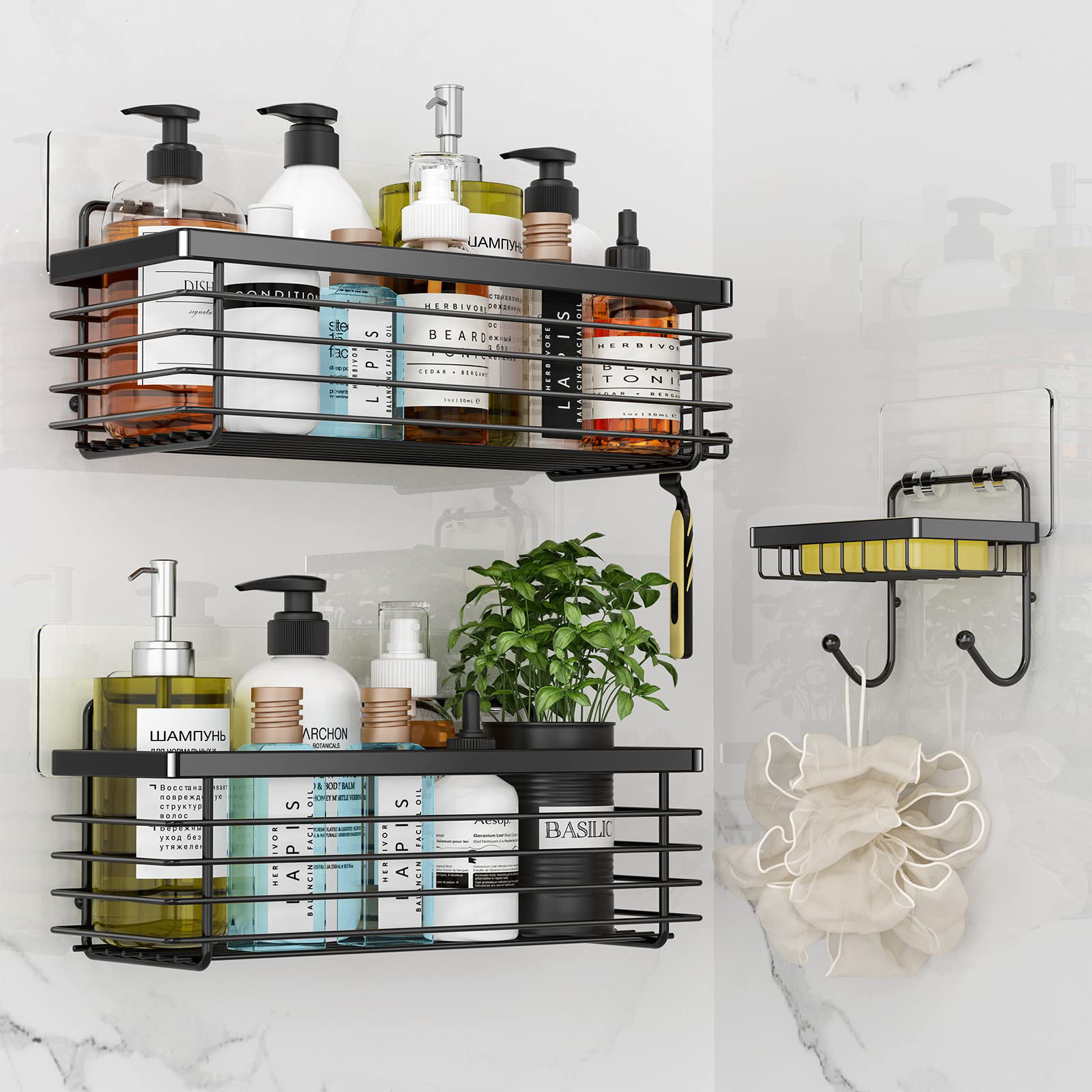 Rebrilliant Rust-Proof Wall Mounted Shower Storage Rack, Stainless ...