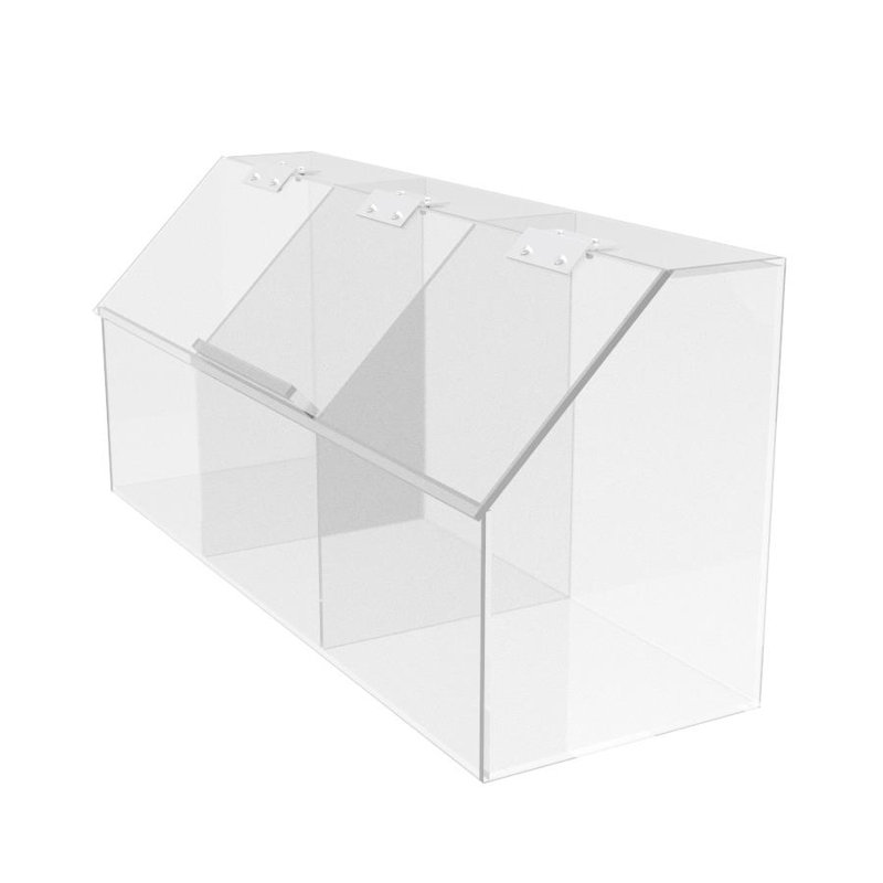 Prep & Savour Plaxiglass Clear Acrylic 3 Compartment Toppings Bin 15.5 ...