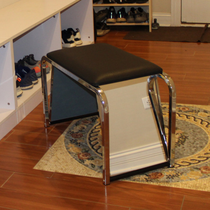 Ivy Bronx Padded Shoe Fitting Bench with Mirrors | Wayfair
