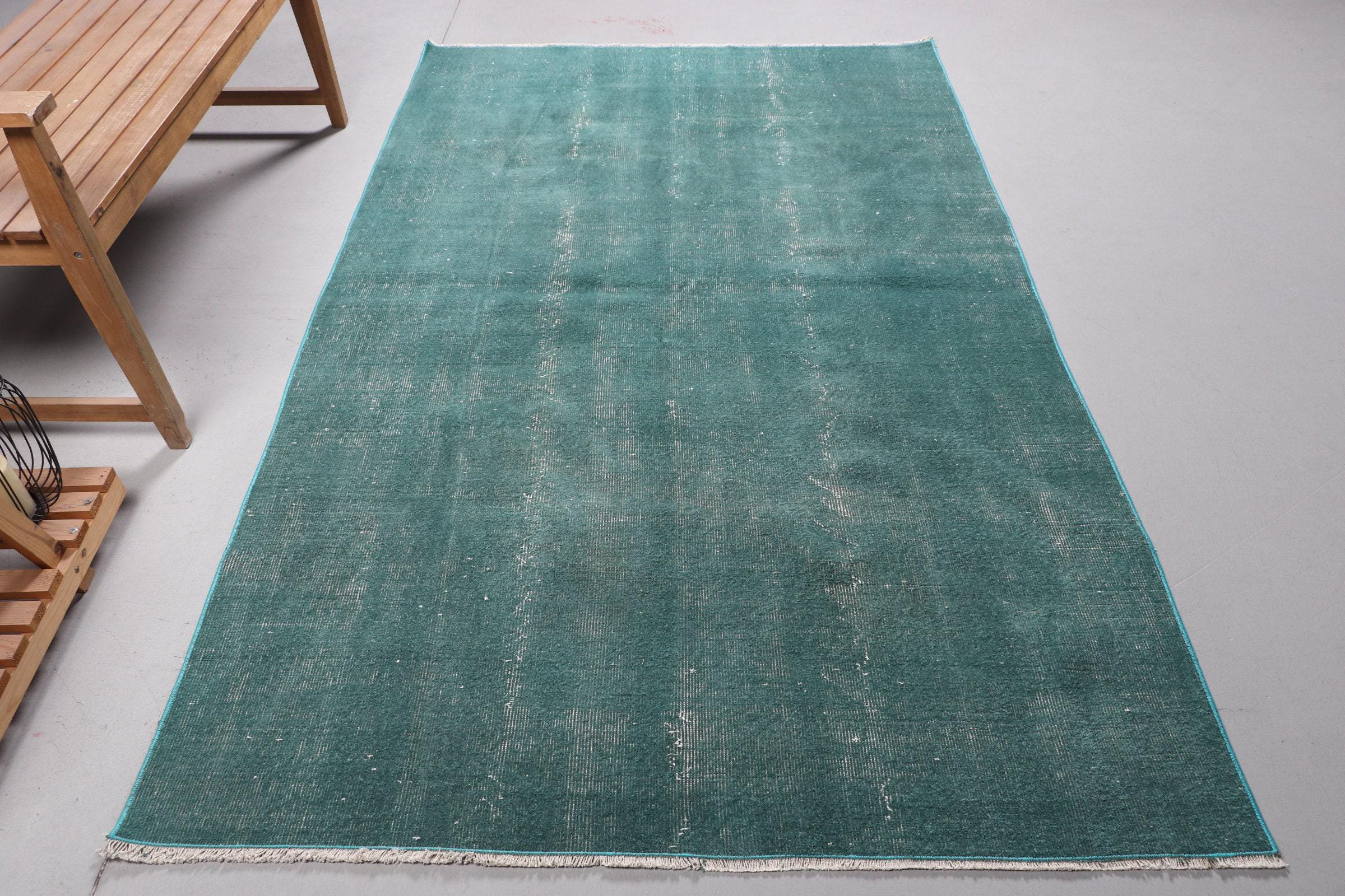 Bungalow Rose Handmade Antique Turkish Green Wool Area Rug for Bedroom ...