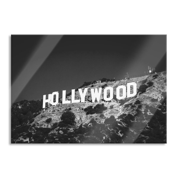 Gracie Oaks Hollywood Sign - No Frame Print on Glass | Wayfair.co.uk