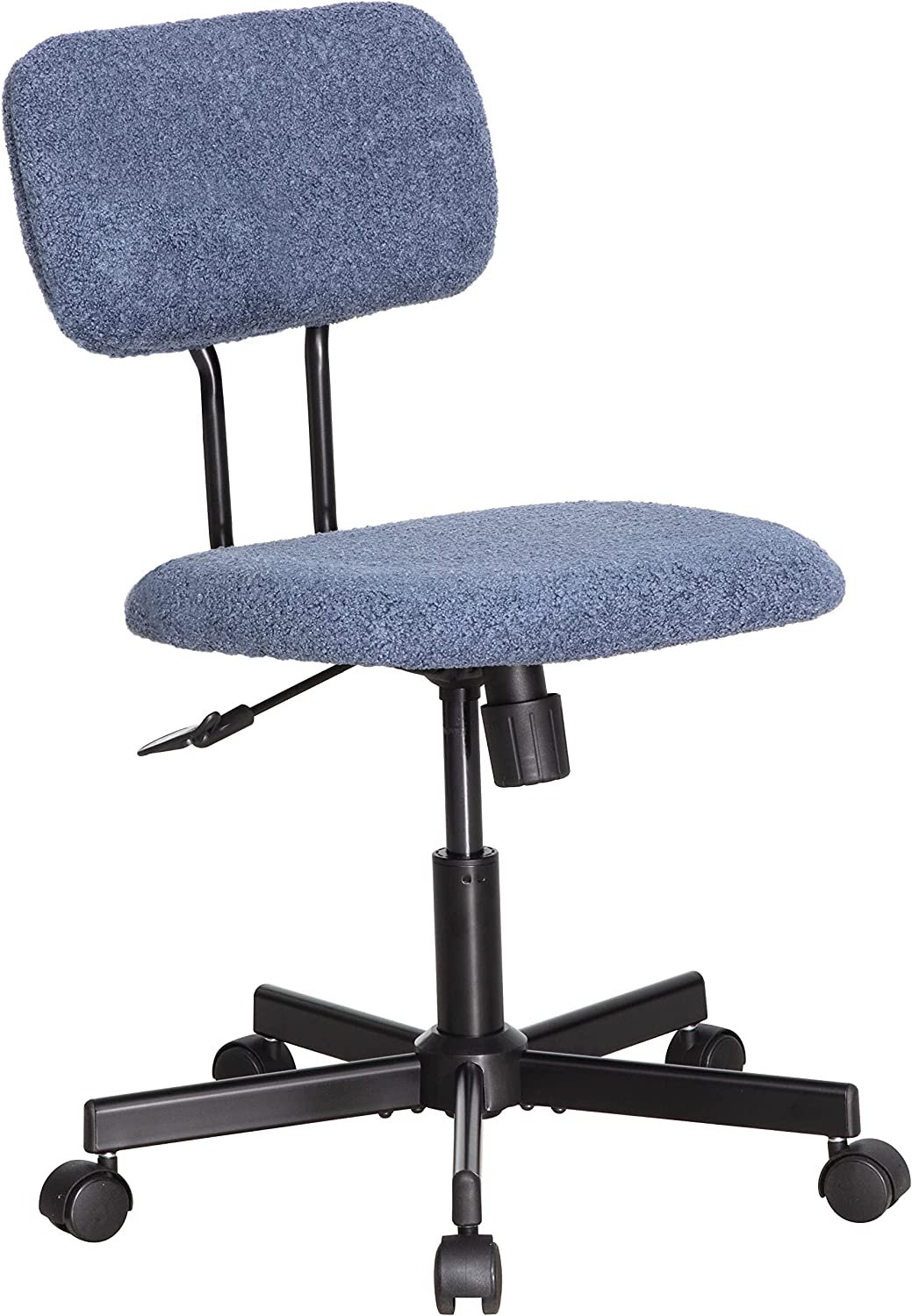 Inbox Zero Velvet Office Chair with Armrests - Low Back Luxe Computer ...