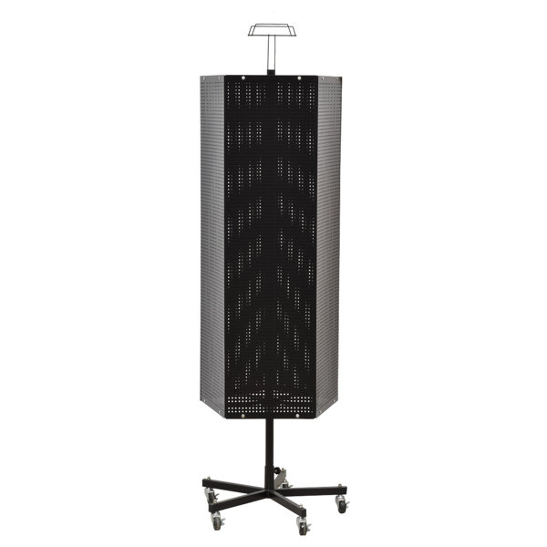 17 Stories 67" H X 23" W - 5-Sided Metal Pegboard Spinner Display Rack ...