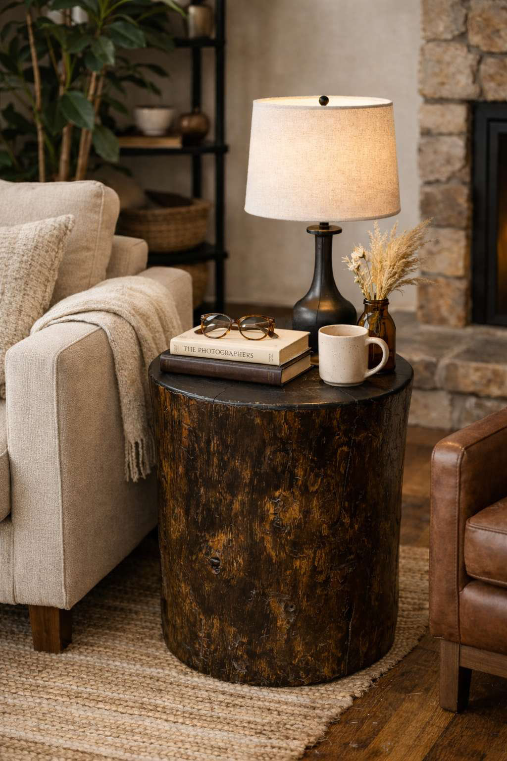 Foundry Select Heritage Pine Stump, Side Table / Stool, 14" X 22 ...