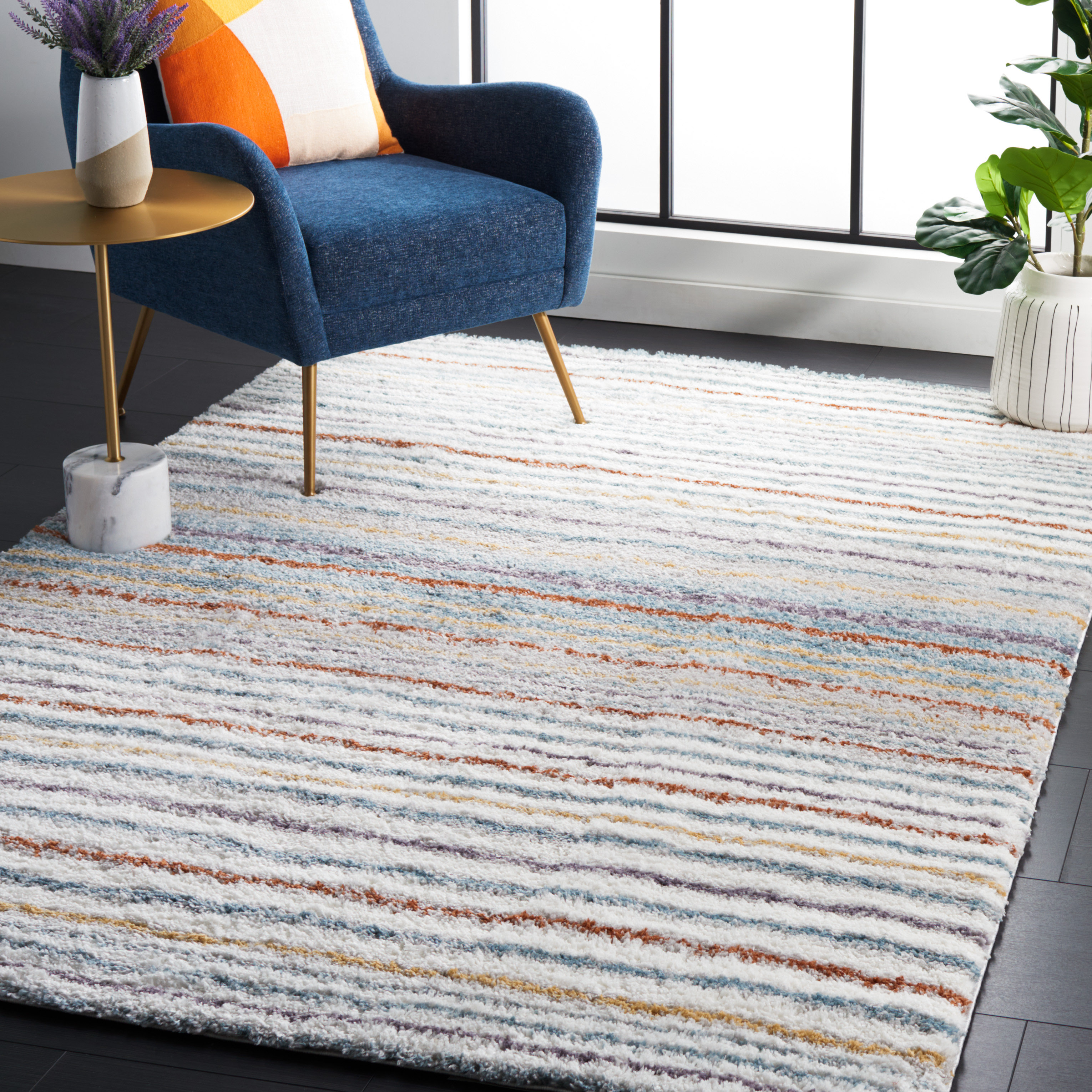 17 Stories Joubruwn Performance Striped Rug & Reviews | Wayfair