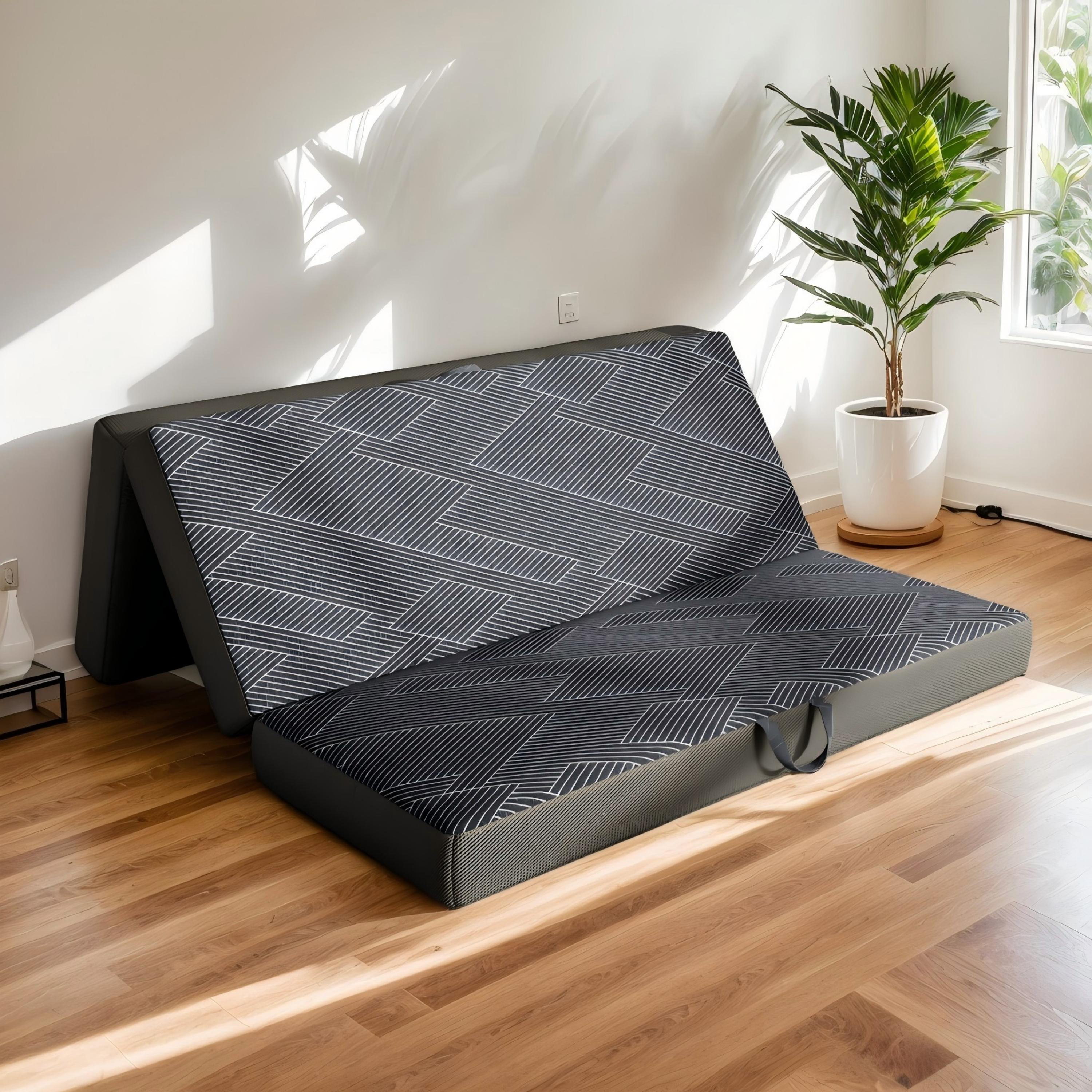 Alwyn Home Tri-fold 6'' Memory Foam Mattress, Portable Folding Mattress ...