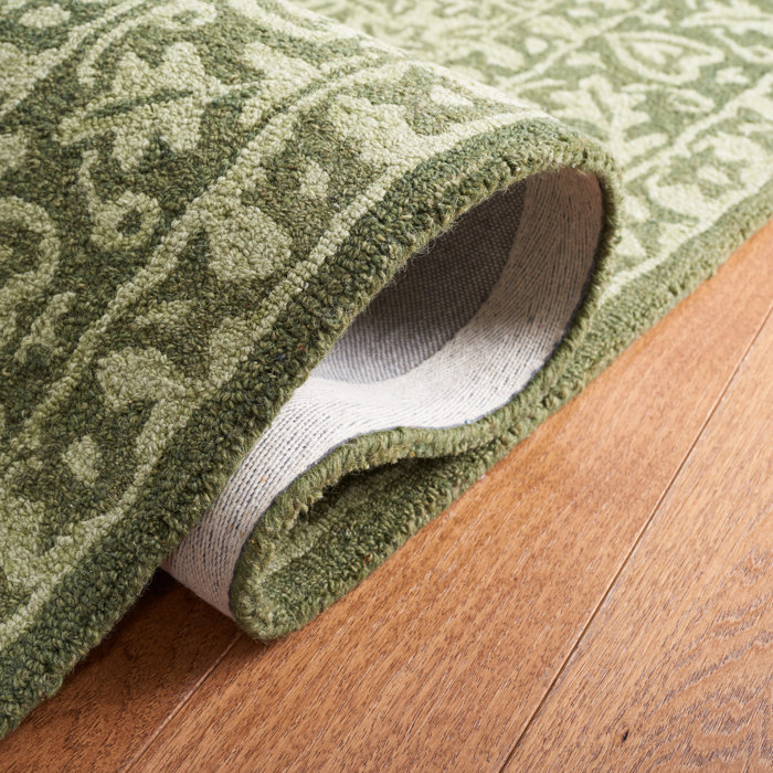 Lark Manor Ajdin Handmade Hand Tufted Green Rug | Wayfair